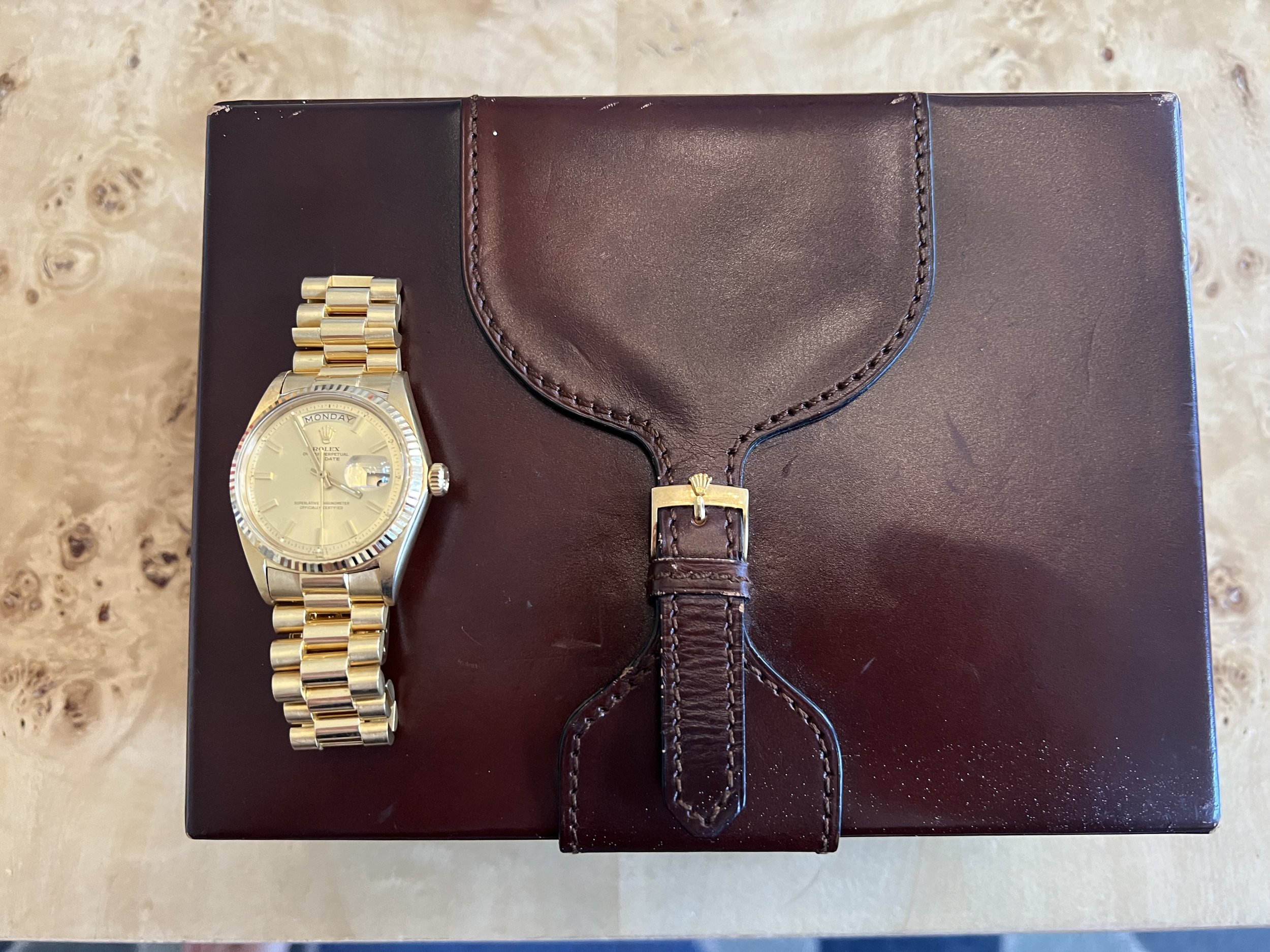 Rolex Wide Boy Day-Date Reference 1803 Unpolished Full Set — Wind Vintage