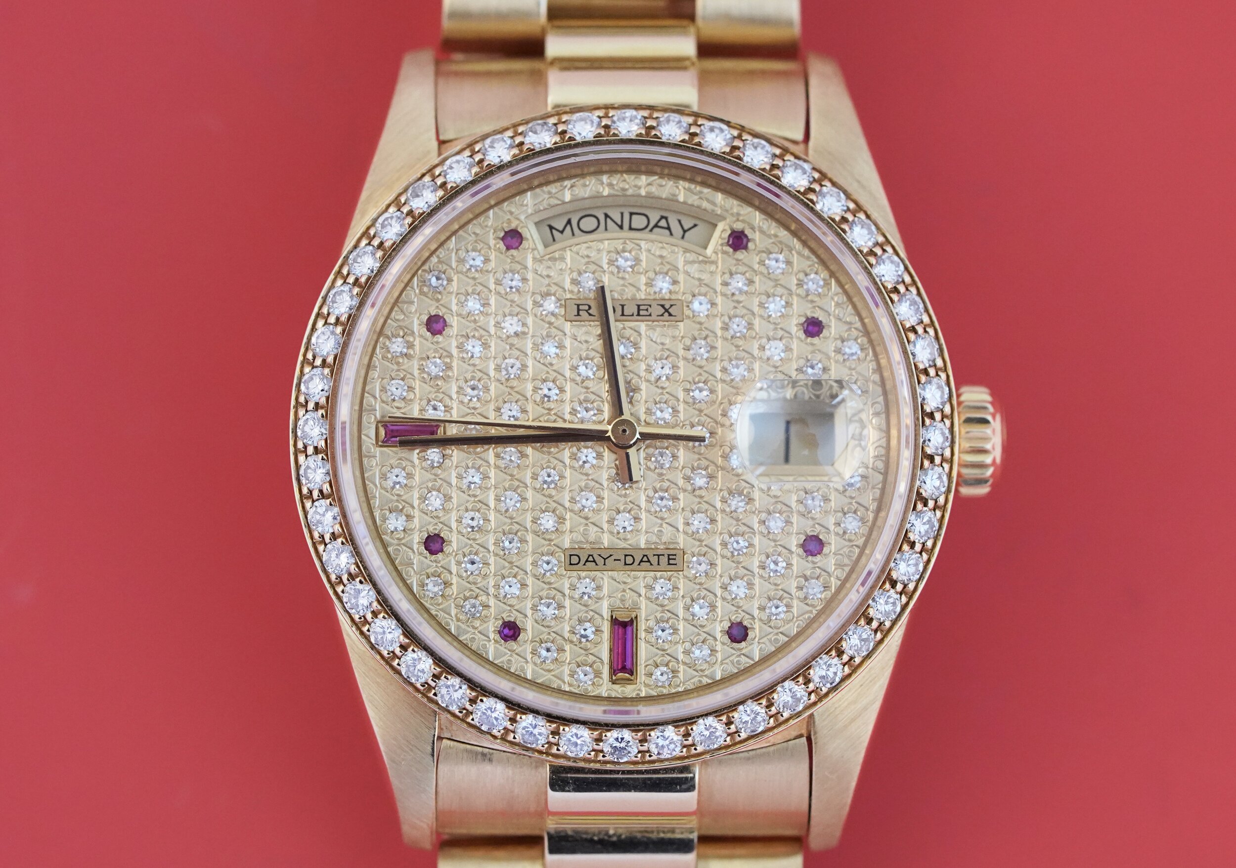 Rolex Day-Date Diamonds Rubies — Wind Vintage