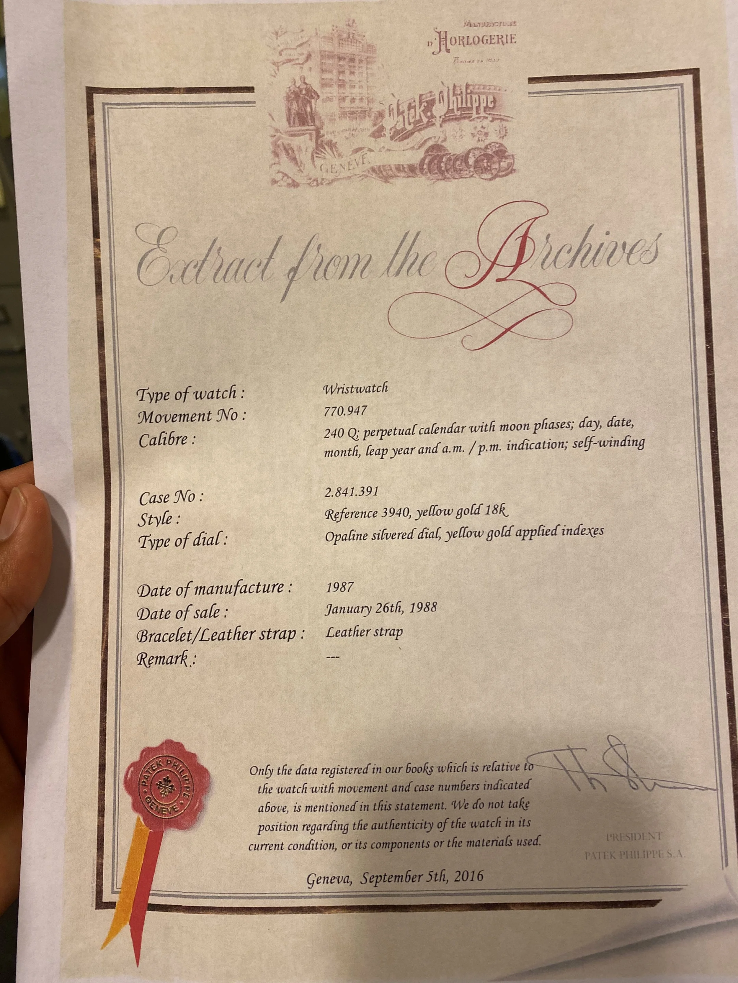 Patek Philippe Reference 3940J In YG — Wind Vintage