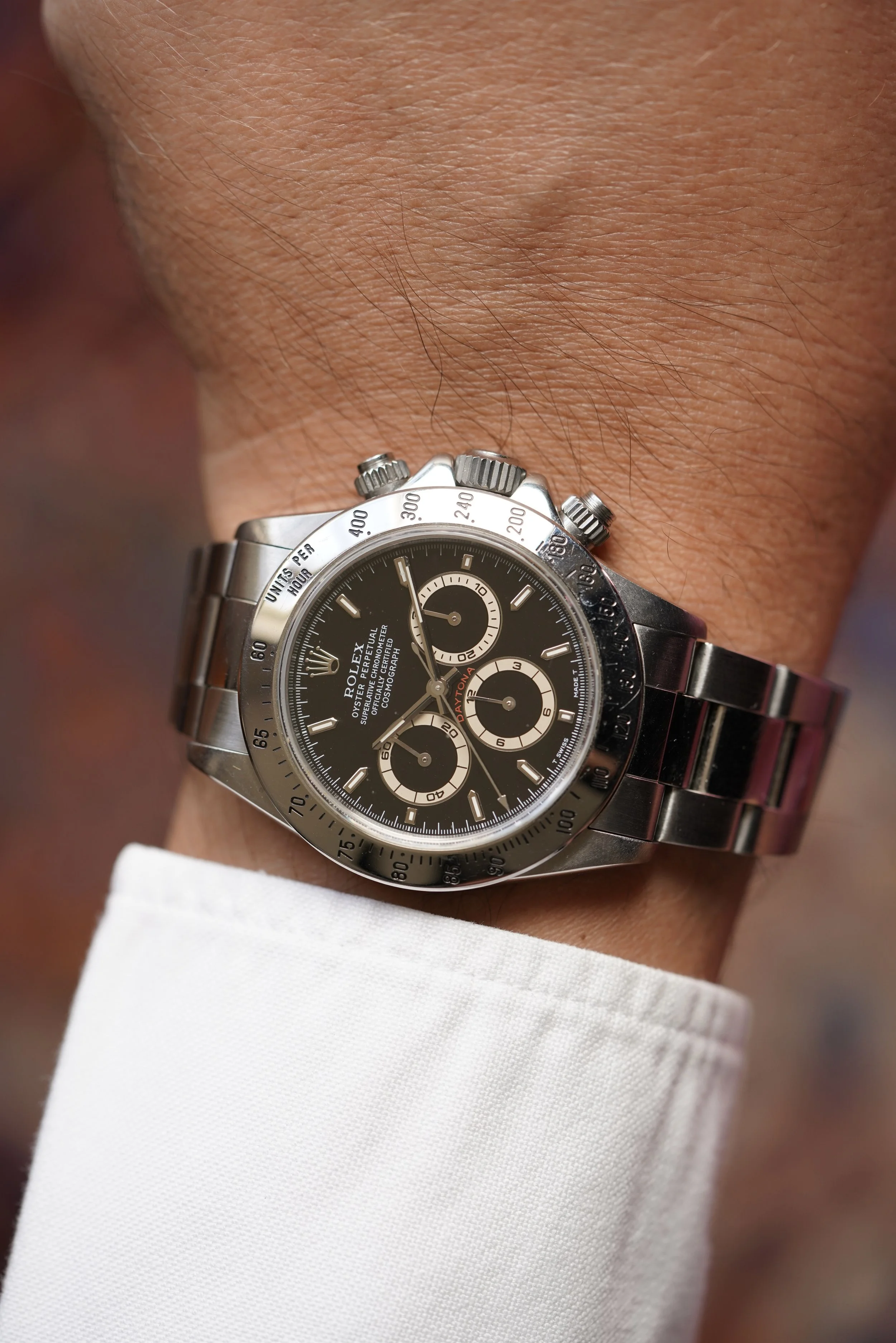 Rolex Zenith Light Patrizzi Dial Daytona Reference 16520 w/ Papers — Wind Vintage