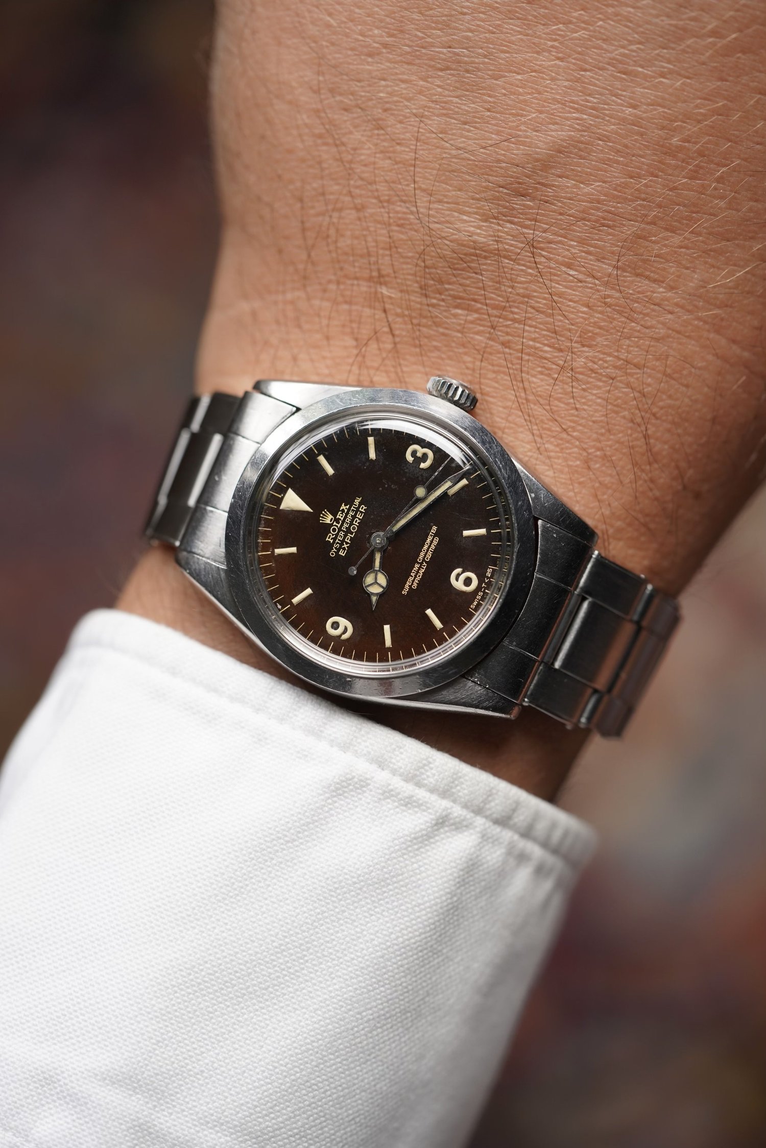 Rolex Explorer I Tropical Dial Reference 1016 Unpolished — Wind Vintage