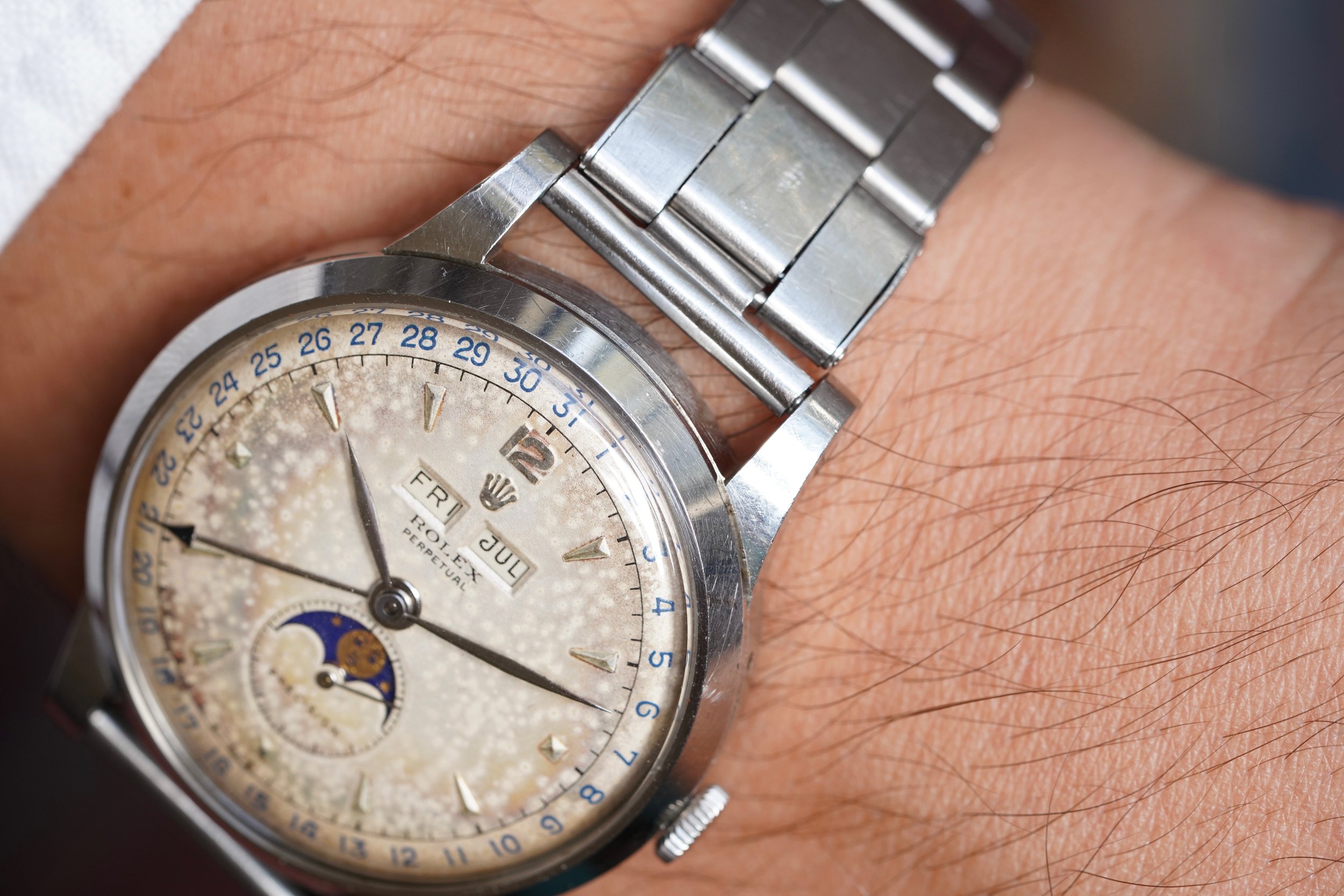 Rolex "Padellone" Reference 8171 in Steel "Unpolished" — Wind Vintage