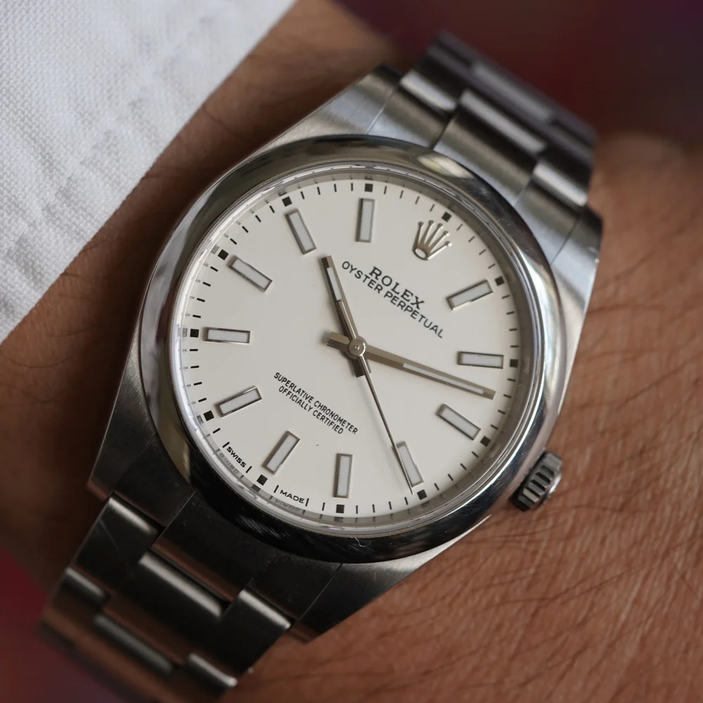 Rolex White Dial Oyster Perpetual Reference 114300 Full Set Unpolished ...