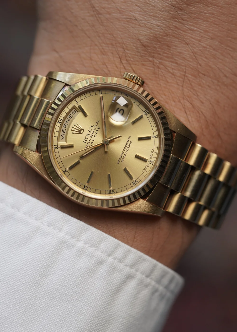Rolex Day-Date "Spanish" Reference 18238 in 18K Yellow Gold Unpolished ...