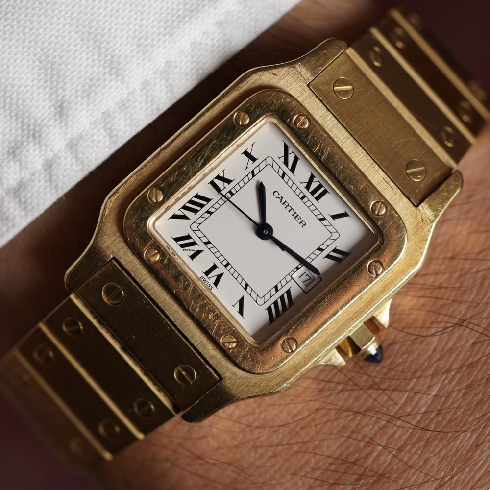 Cartier Santos Or Massif “Gordon Gekko” in 18k Yellow Gold Unpolished ...
