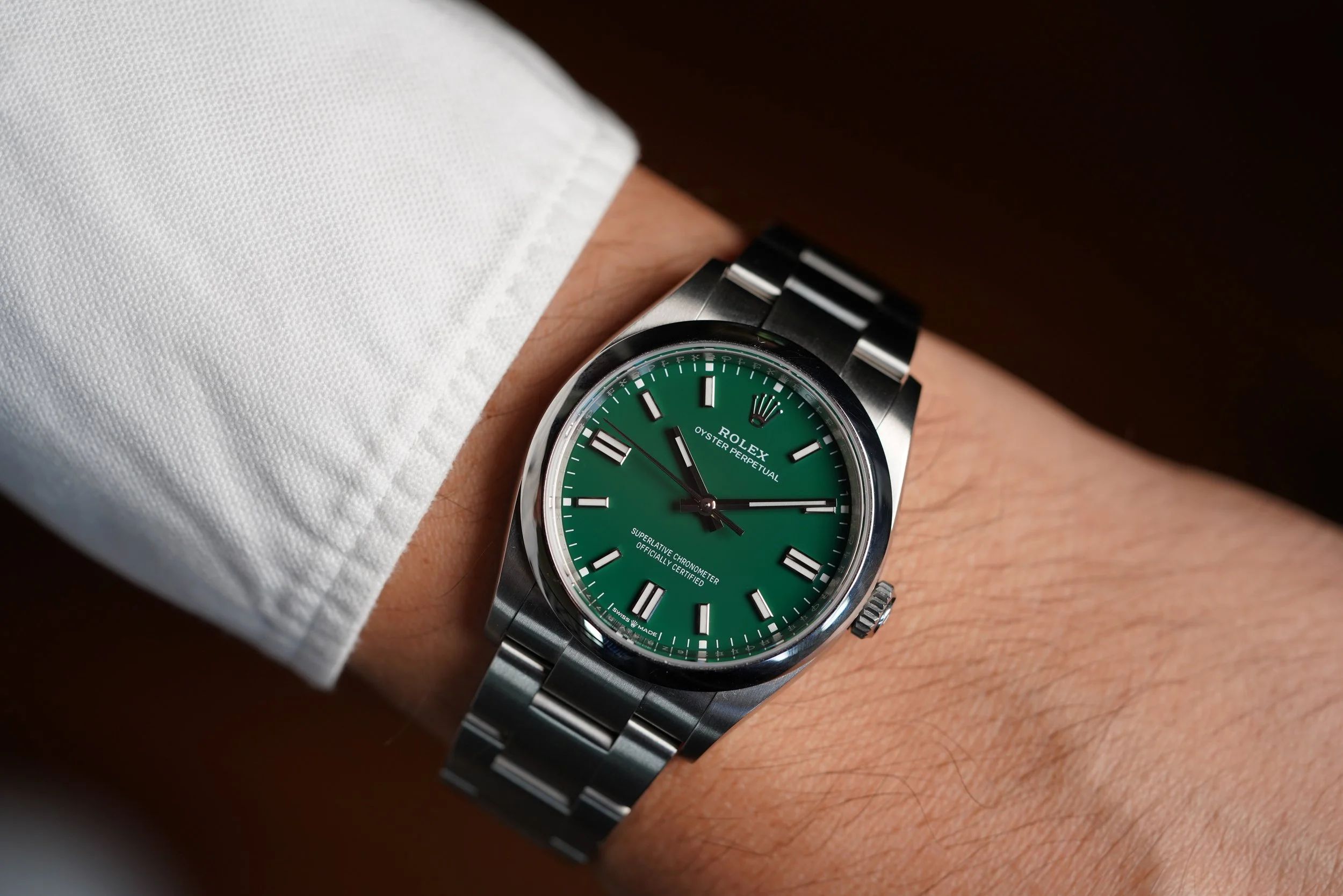 Rolex Green Oyster Perpetual 126000 36mm Full Set Unpolished — Wind Vintage