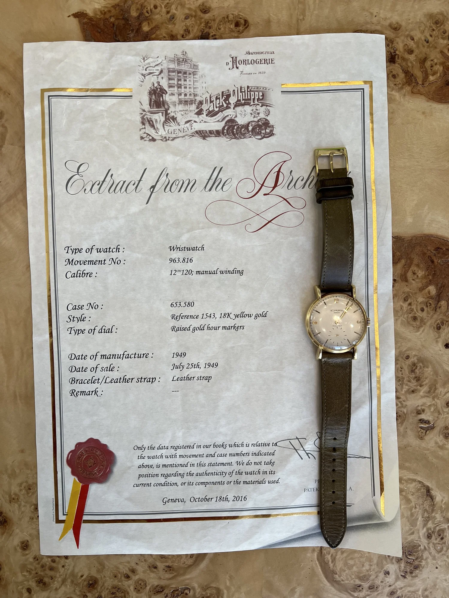 Patek Philippe Reference 1543 Retailed by Haussmann — Wind Vintage