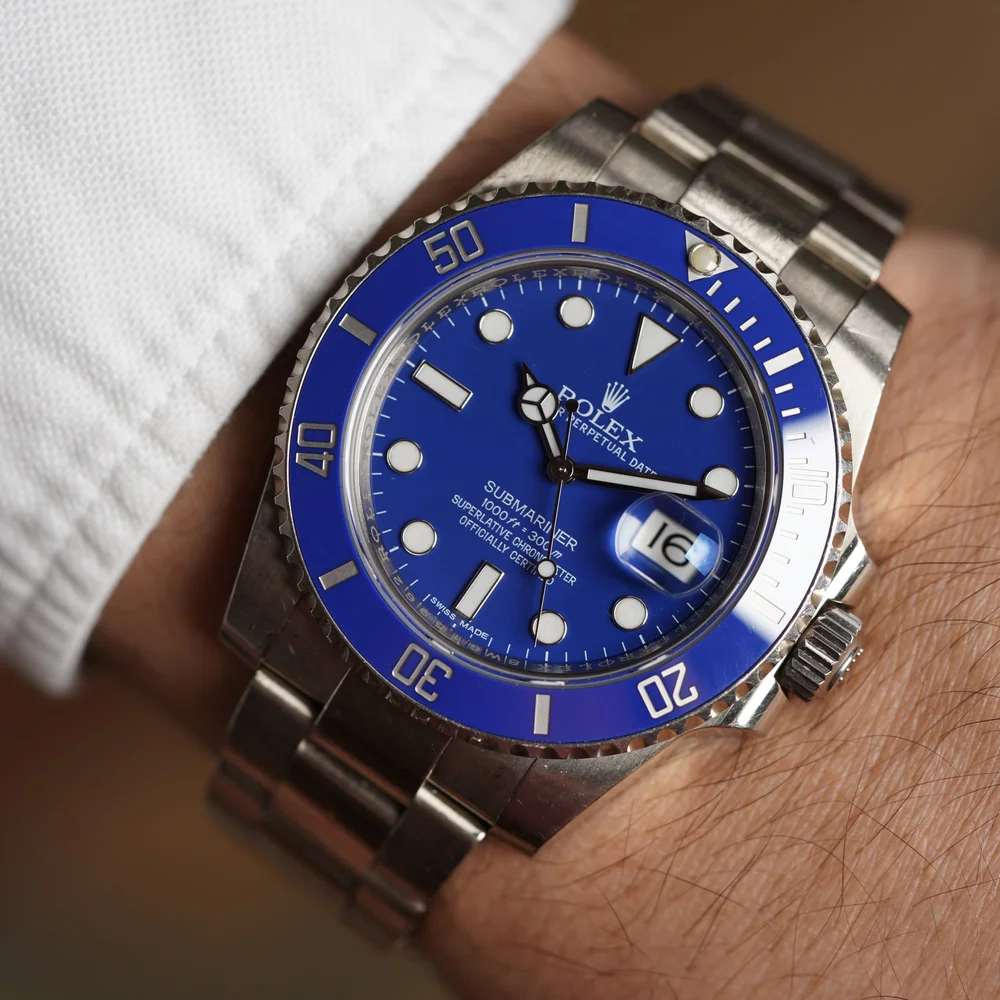 Rolex Submariner Smurf Reference 116619LB Unpolished Full Set — Wind ...