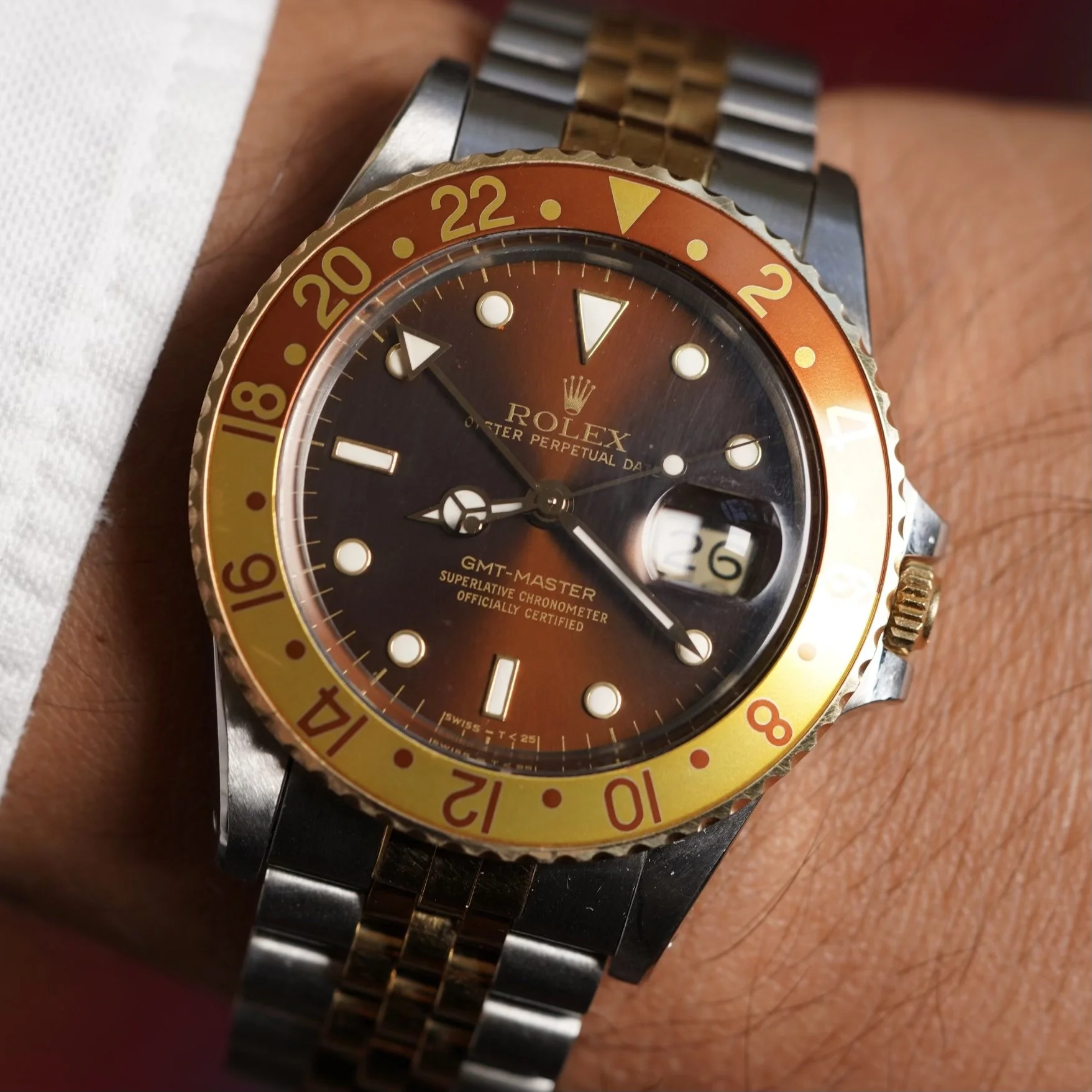 Rolex Root Beer GMT-Master Reference 16753 w/ Box Unpolished — Wind Vintage
