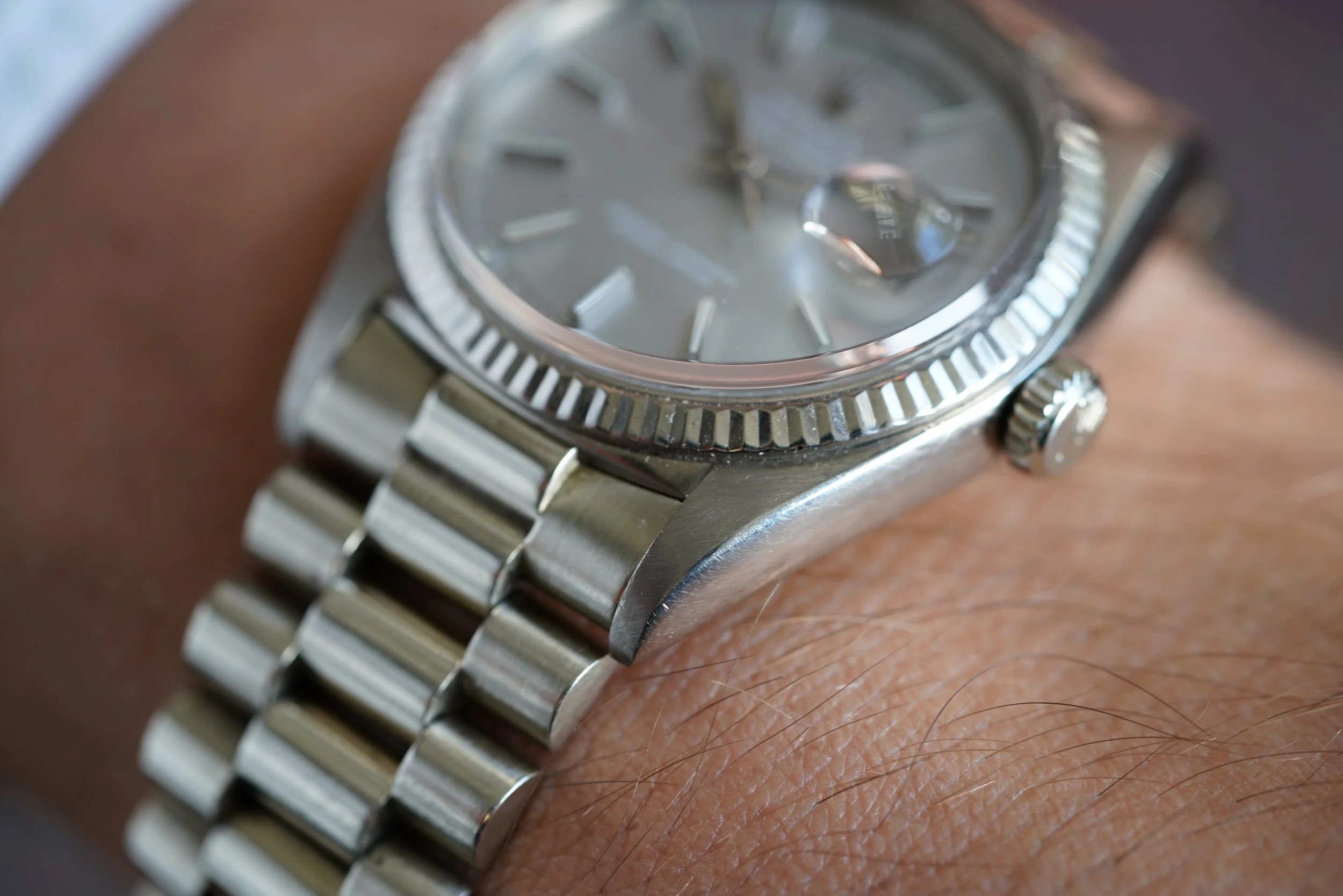 Rolex Ghost Dial Day-Date Reference 1803 in White Gold Full Set — Wind Vintage