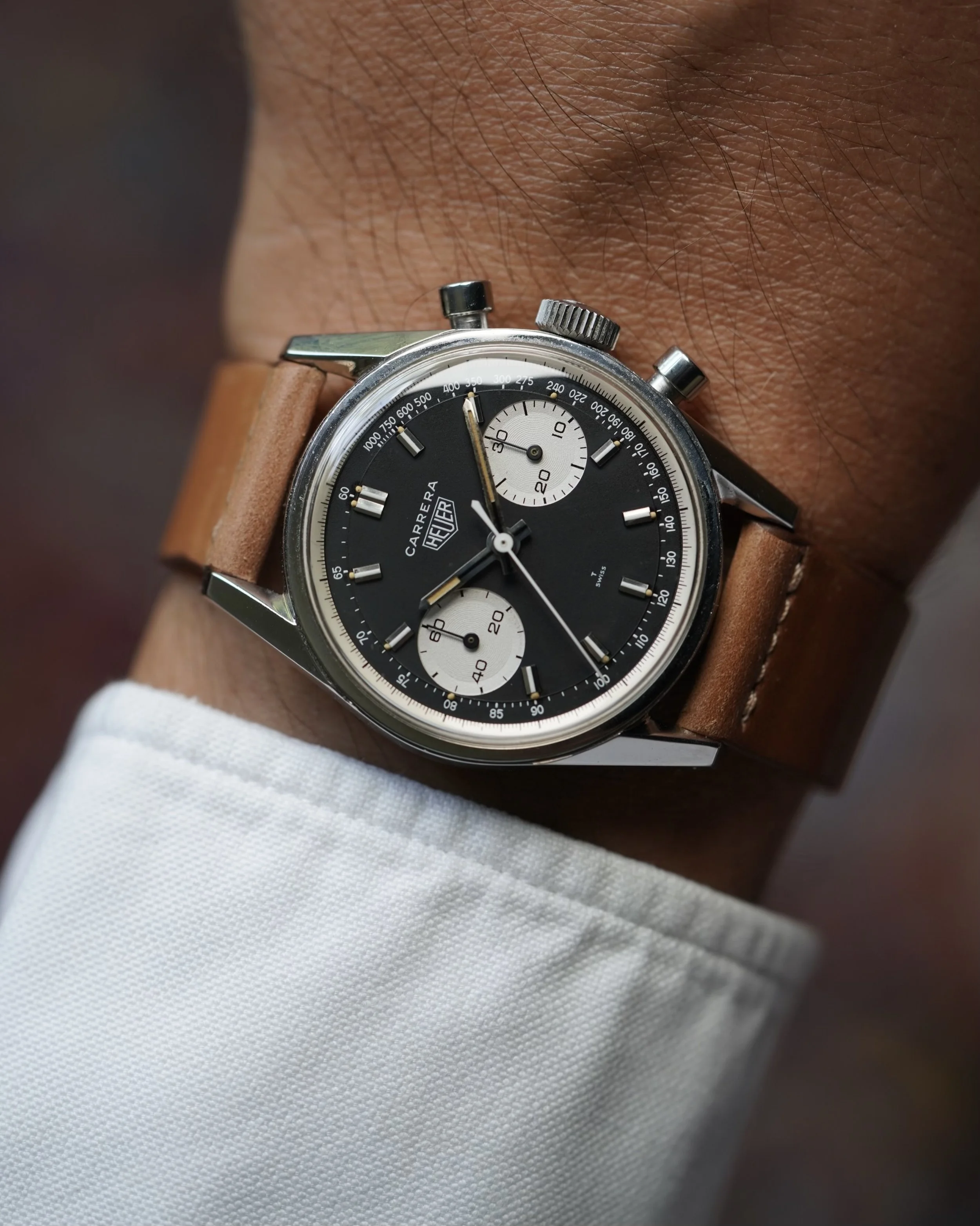 Heuer Carrera Inverse Panda Reference 7753 NST — Wind Vintage