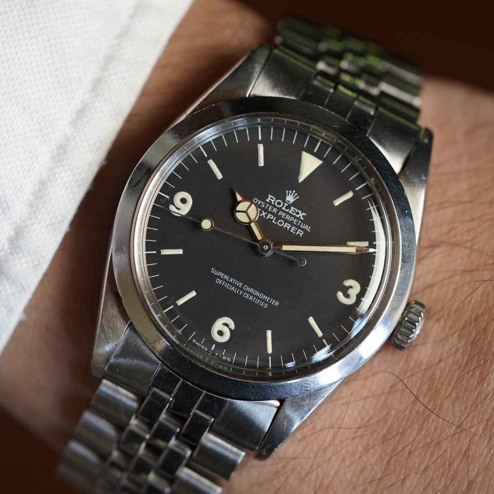 Rolex Mk 1 Frog Foot Dial Explorer I Reference 1016 on Jubilee — Wind ...