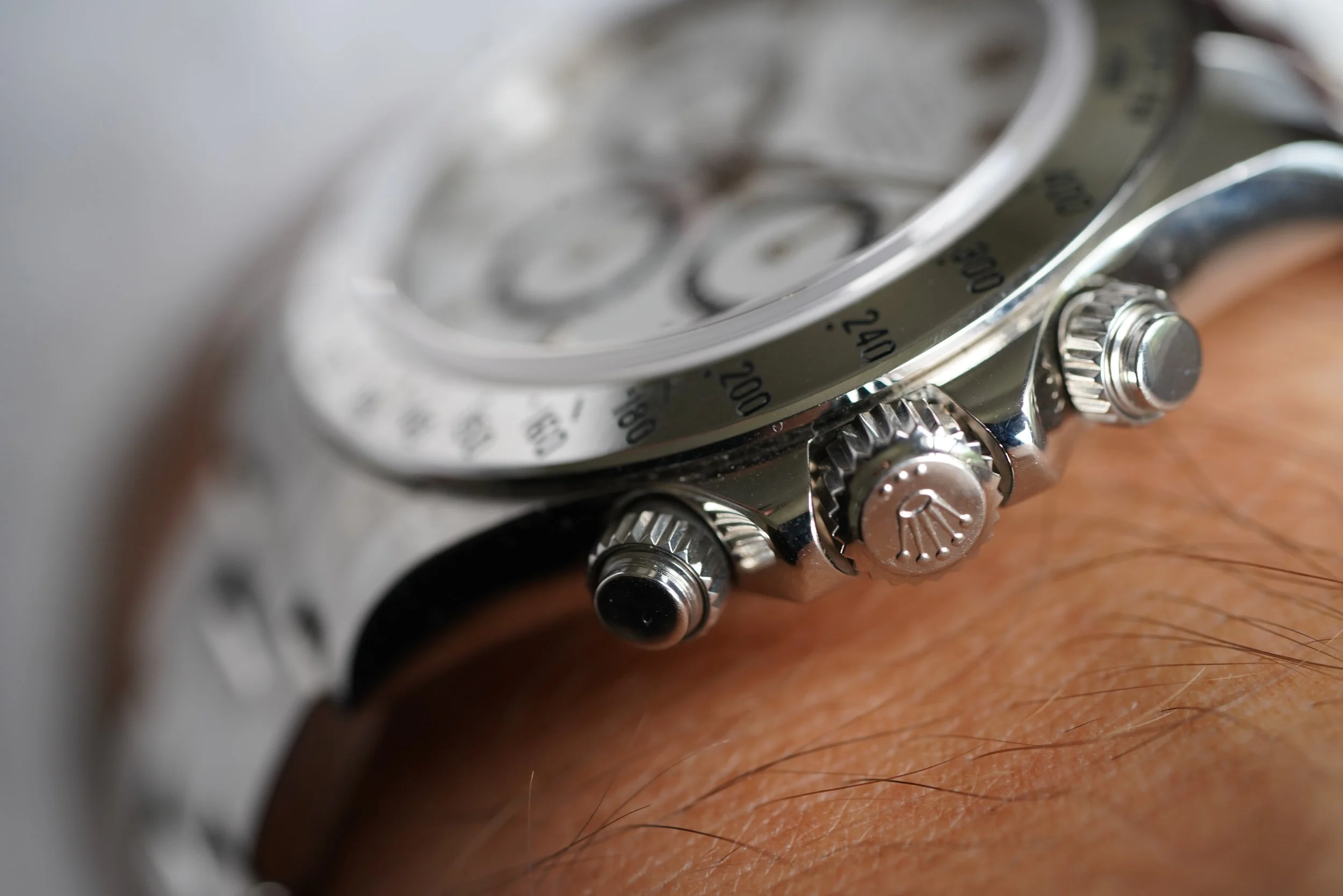 Rolex White Dial Zenith Daytona Reference 16520 Full Set Unpolished — Wind Vintage