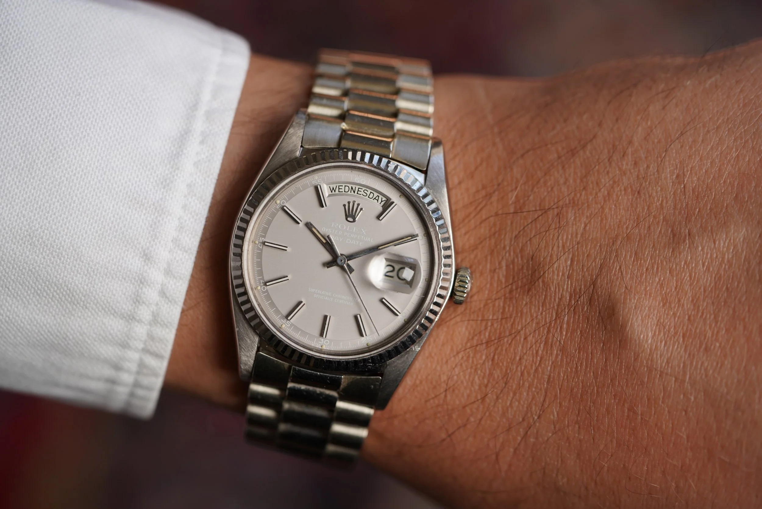 Rolex Ghost Dial Day-Date Reference 1803 in White Gold Full Set — Wind ...