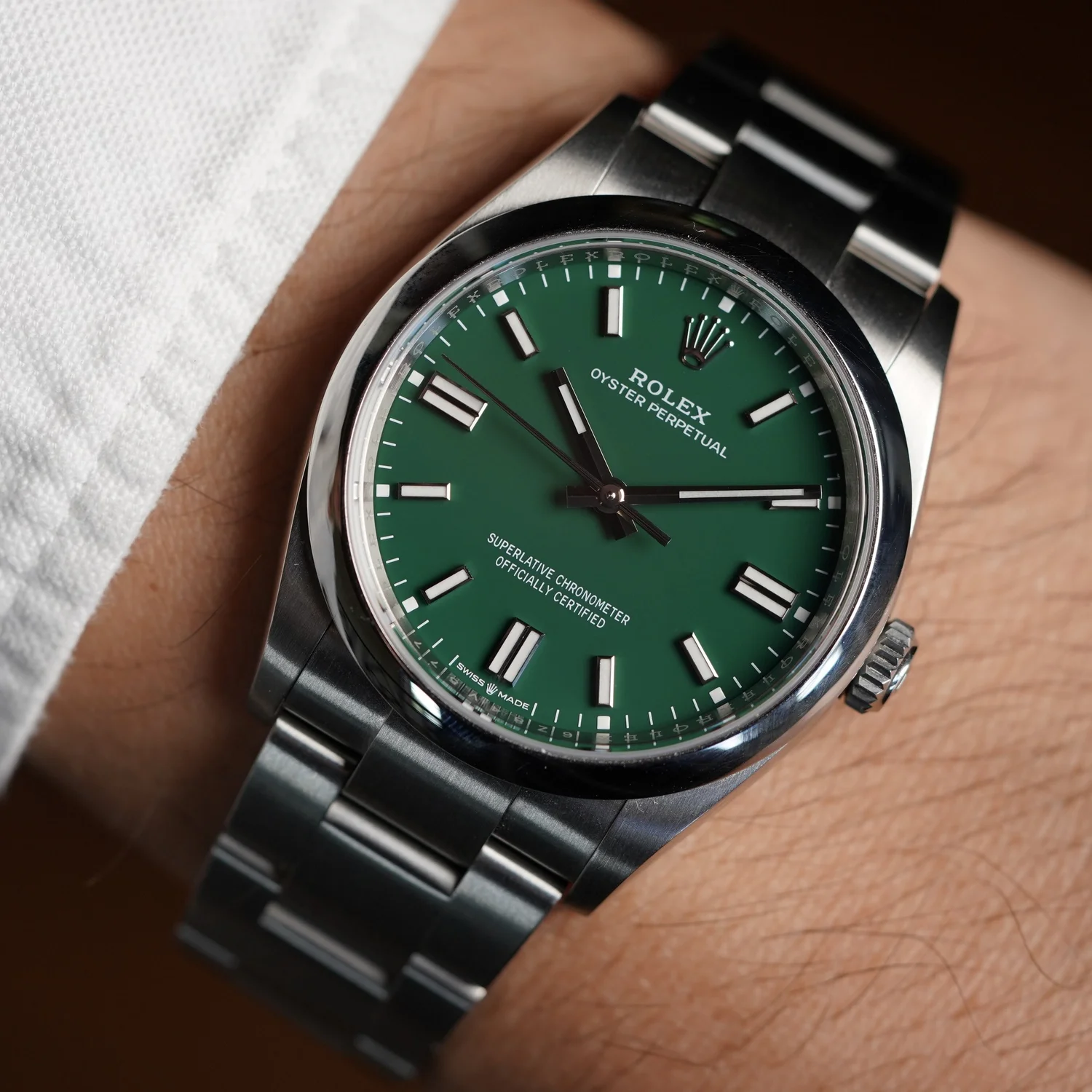 Rolex Green Oyster Perpetual 126000 36mm Full Set Unpolished — Wind Vintage