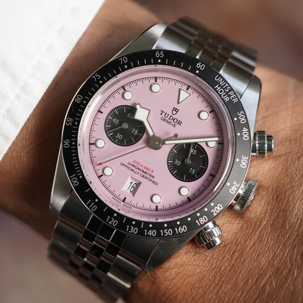 TUDOR Pink Black Bay Chrono M79360N-0019 Full Set Like New — Wind Vintage