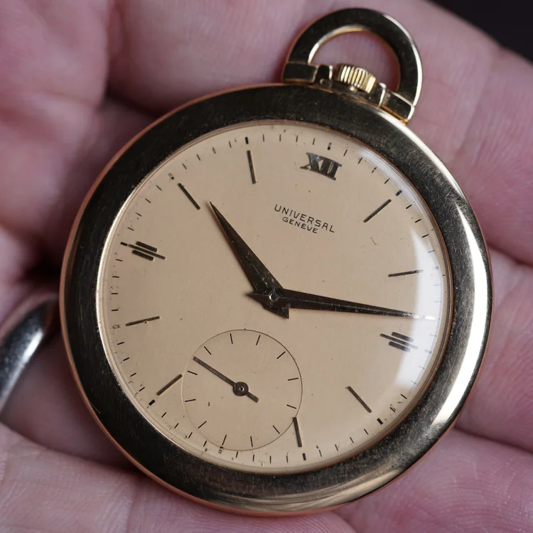 Universal Genève Pocket Watch Reference 11743 in 18k Rose Gold — Wind ...