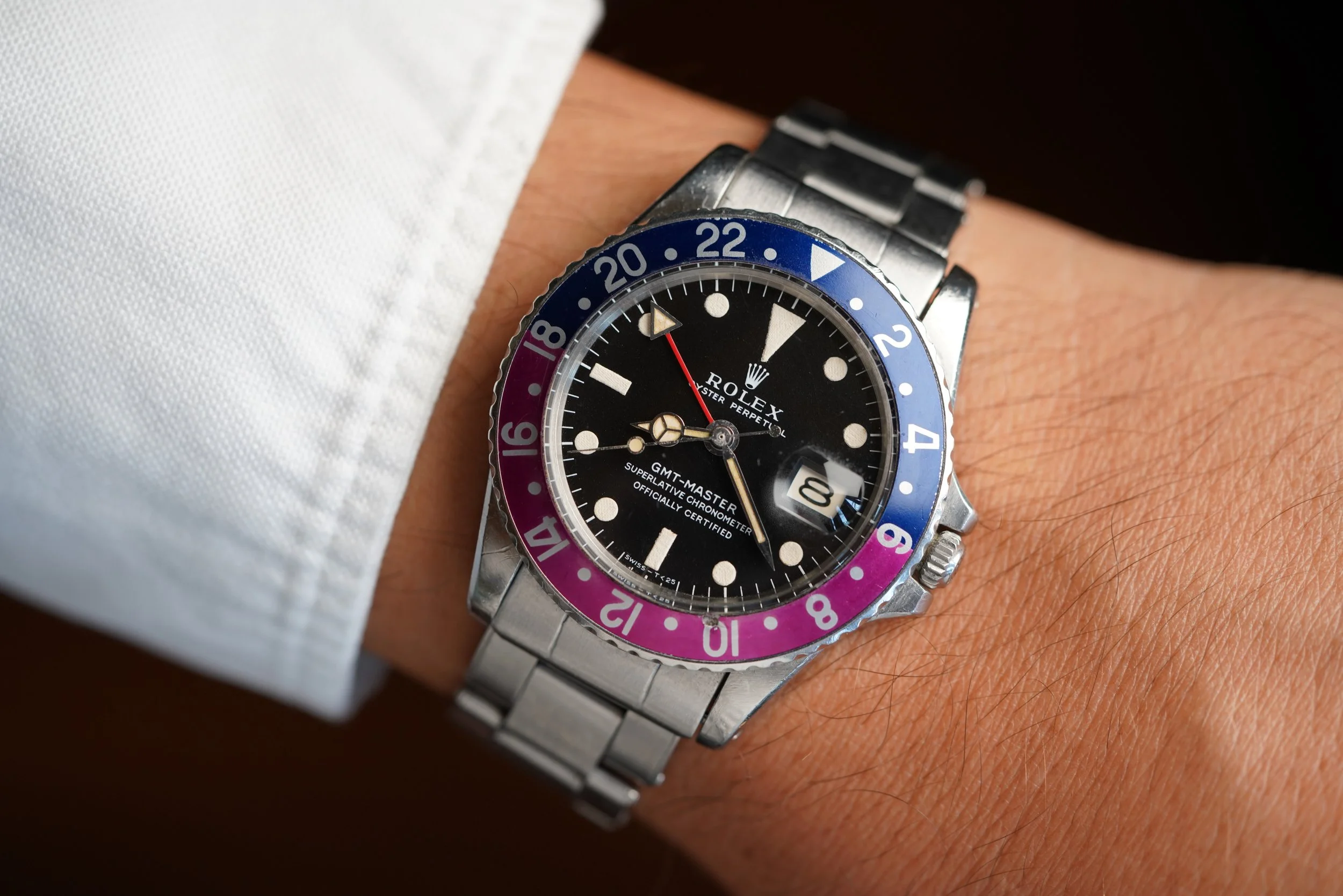 Rolex Fuchsia GMT-Master Reference 1675 Unpolished — Wind Vintage