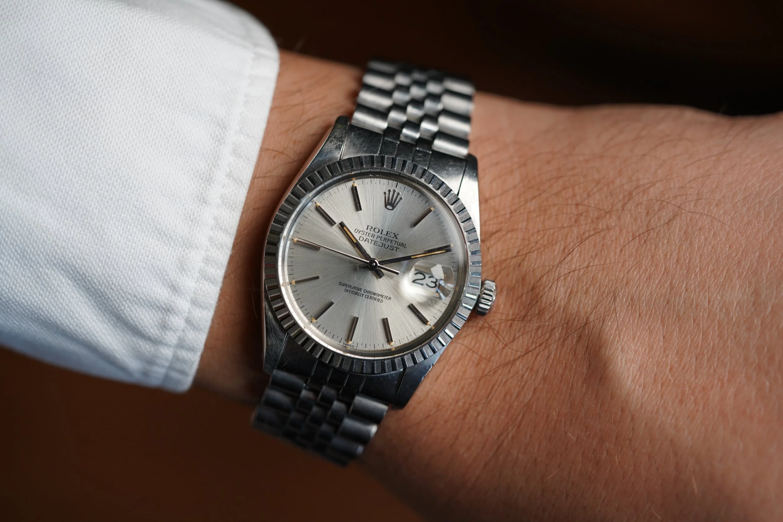 Rolex Datejust Silver Sunburst Dial Reference 16030 Unpolished — Wind Vintage
