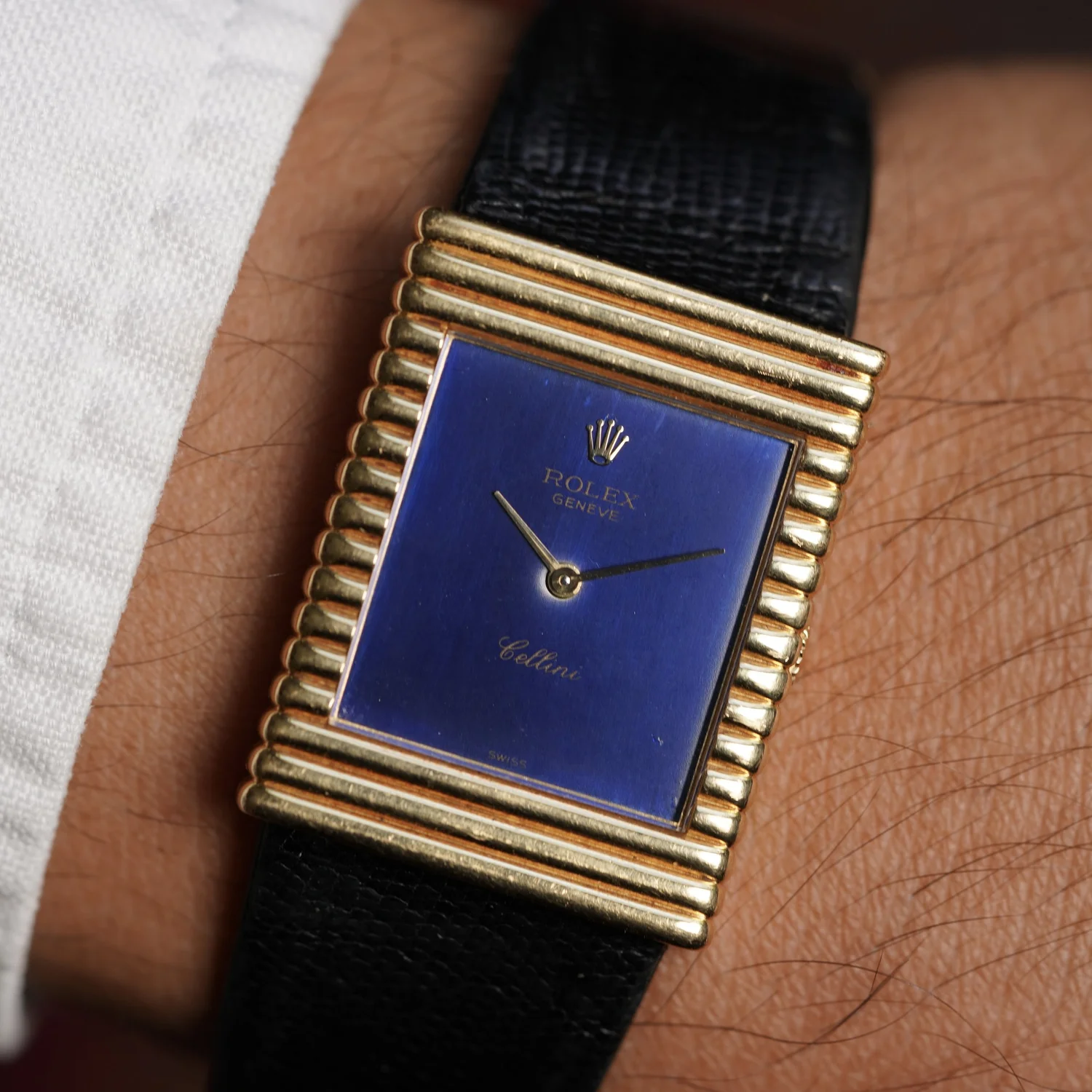 Rolex Cellini Blue Dial 4012 in 18K Yellow Gold Unpolished — Wind Vintage