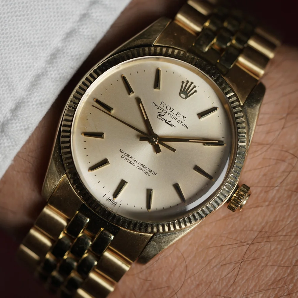Rolex Cartier Oyster Perpetual Reference 1005 in 14K Yellow Gold — Wind ...