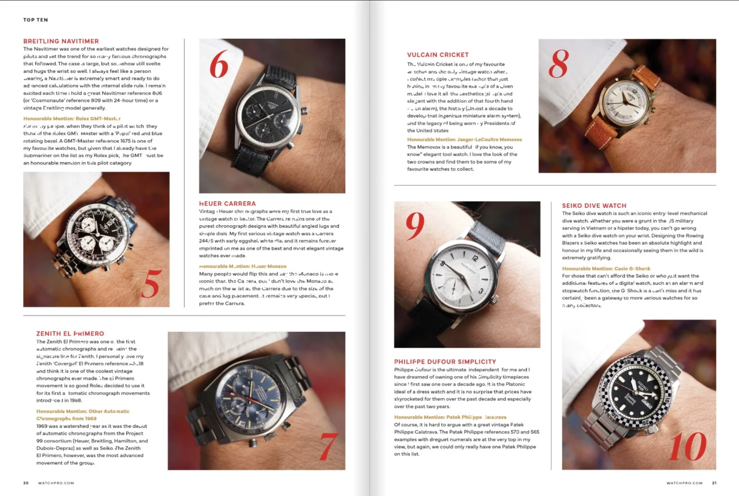 WatchPro: Eric Wind Picks His Top 10 Watches — Wind Vintage