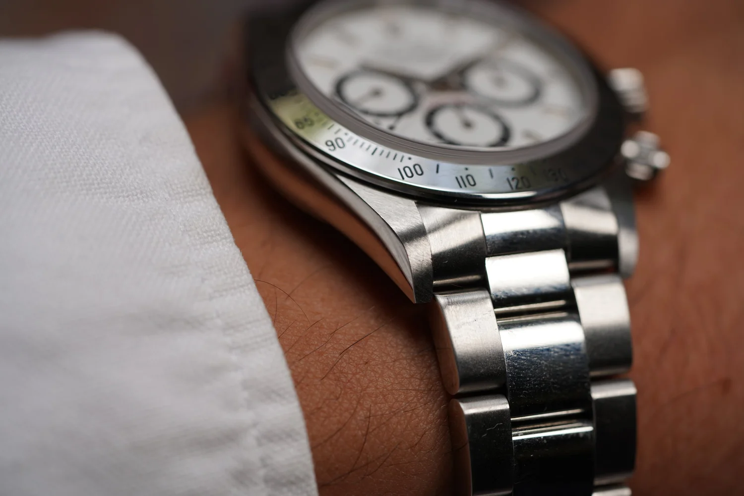 Rolex White Dial Zenith Daytona Reference 16520 Full Set Unpolished — Wind Vintage