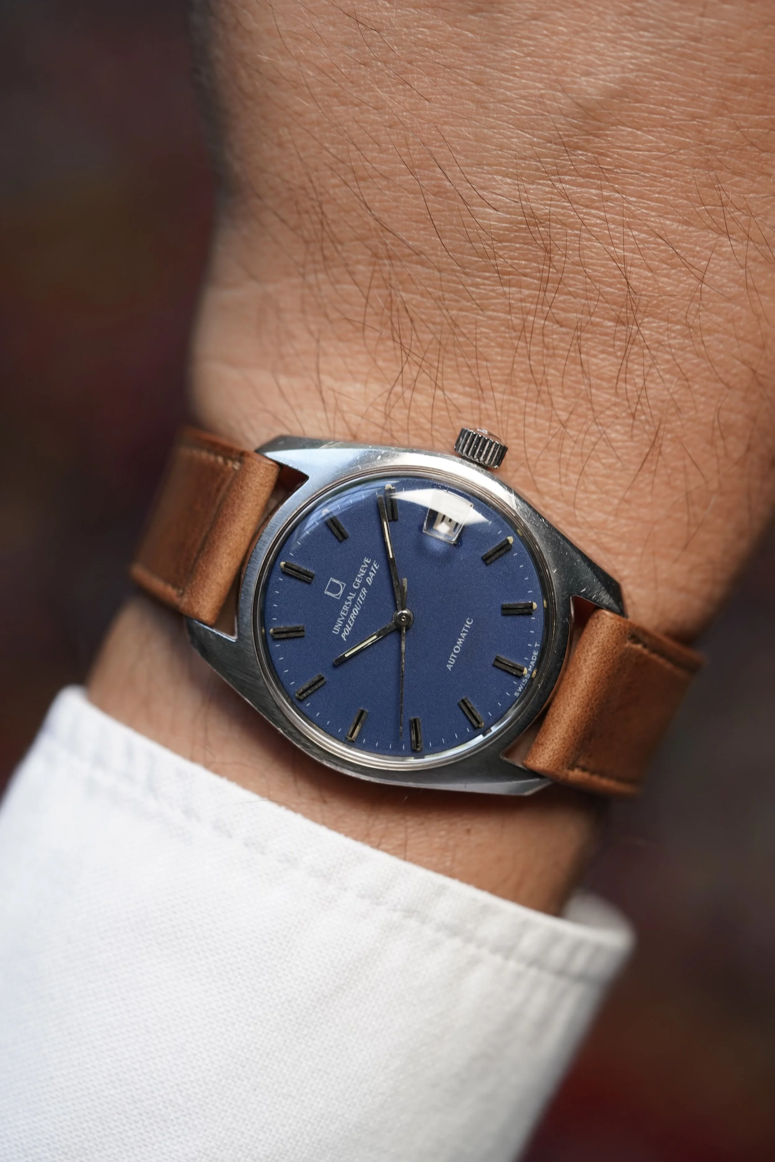 Universal Genève Polerouter Date Reference 869119/11 with Blue Dial ...