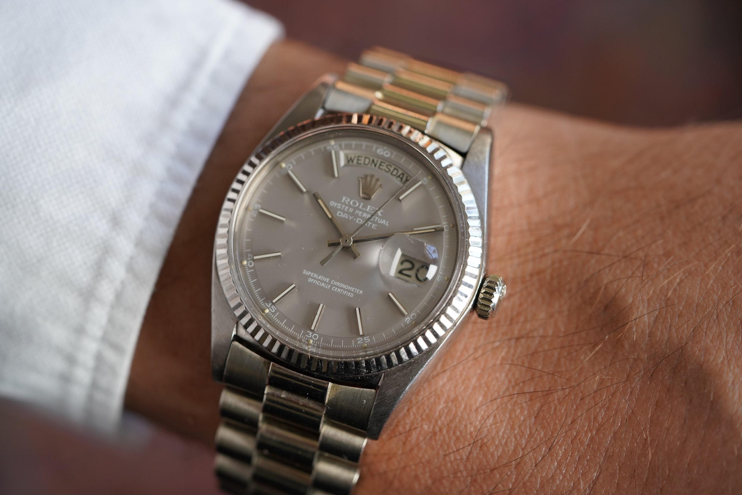 Rolex Ghost Dial Day-Date Reference 1803 in White Gold Full Set — Wind ...