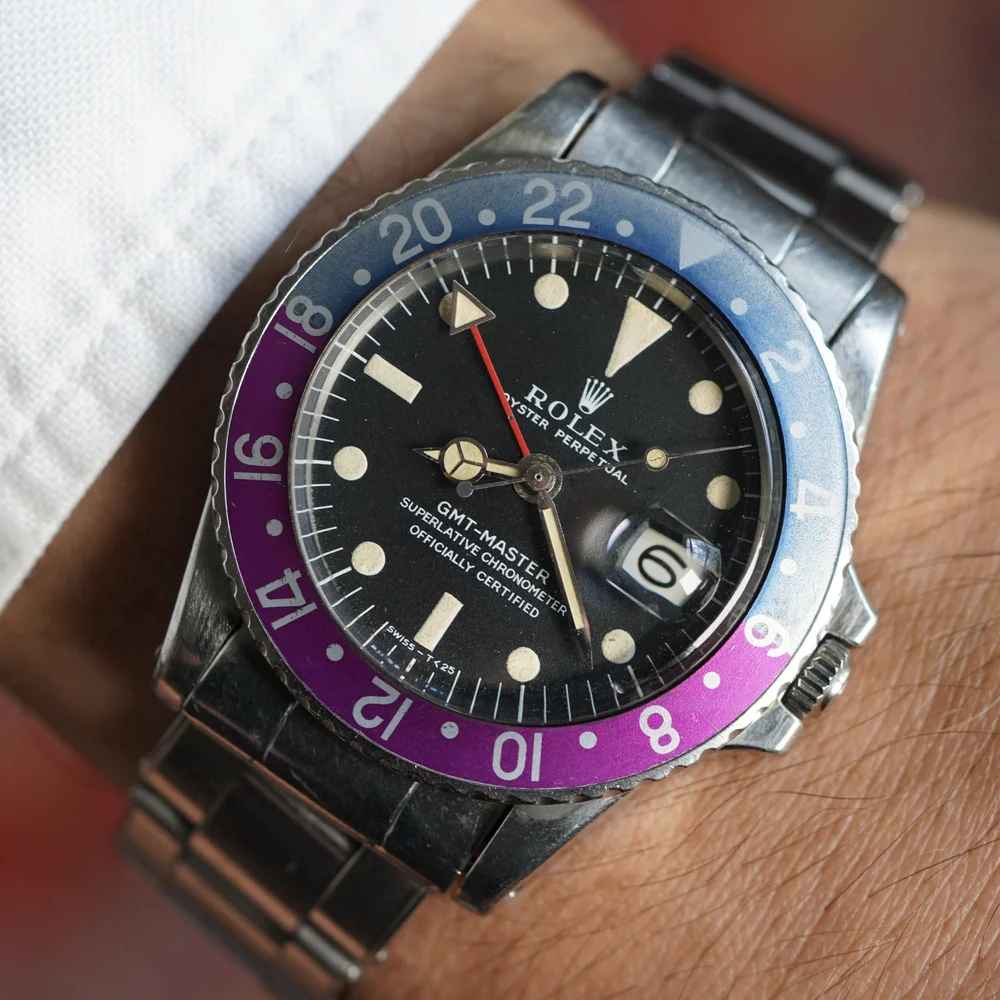 Rolex Fuchsia GMT-Master Reference 1675 Full Set — Wind Vintage