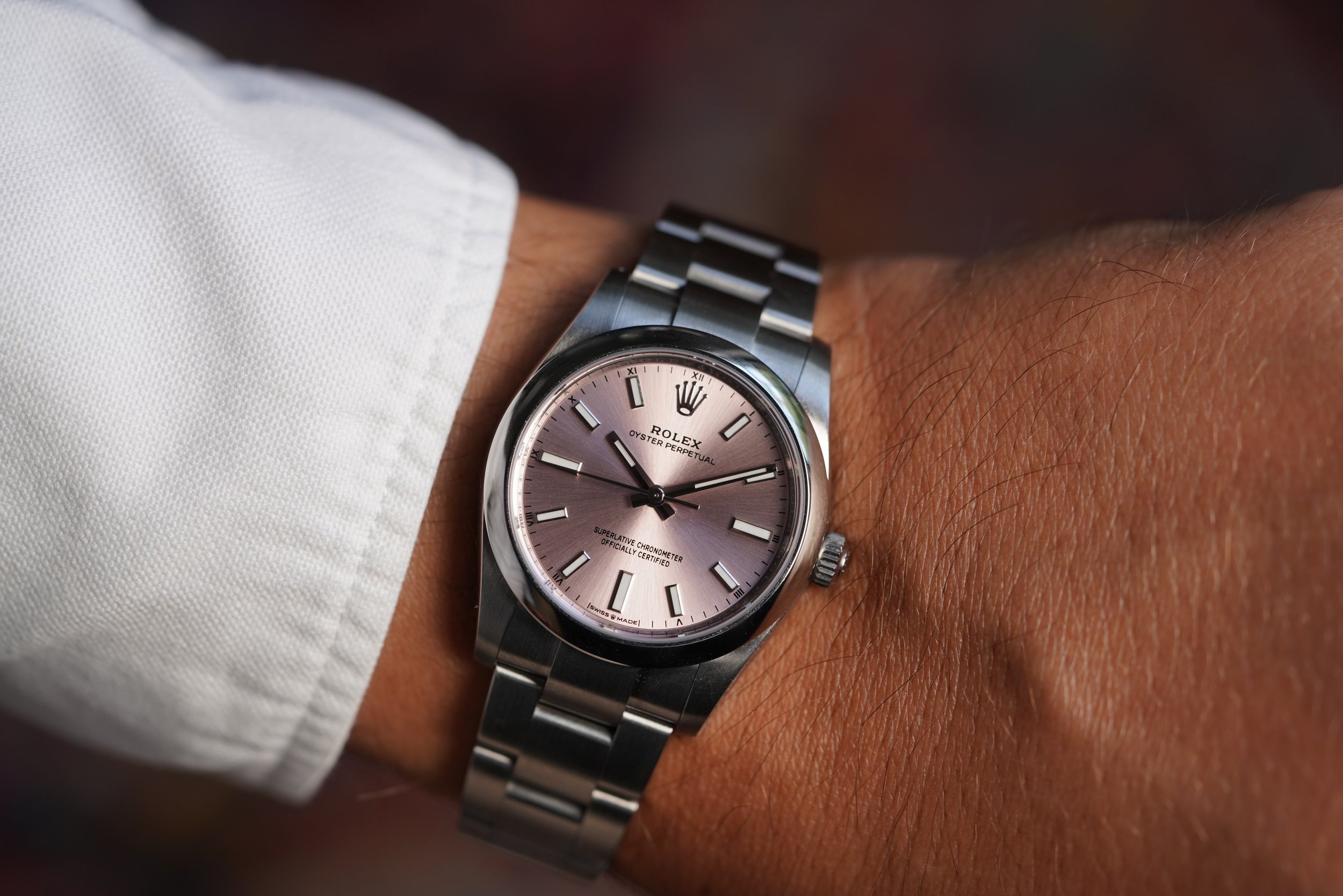Rolex Pink Oyster Perpetual Reference 124200 Full Set Like New — Wind ...