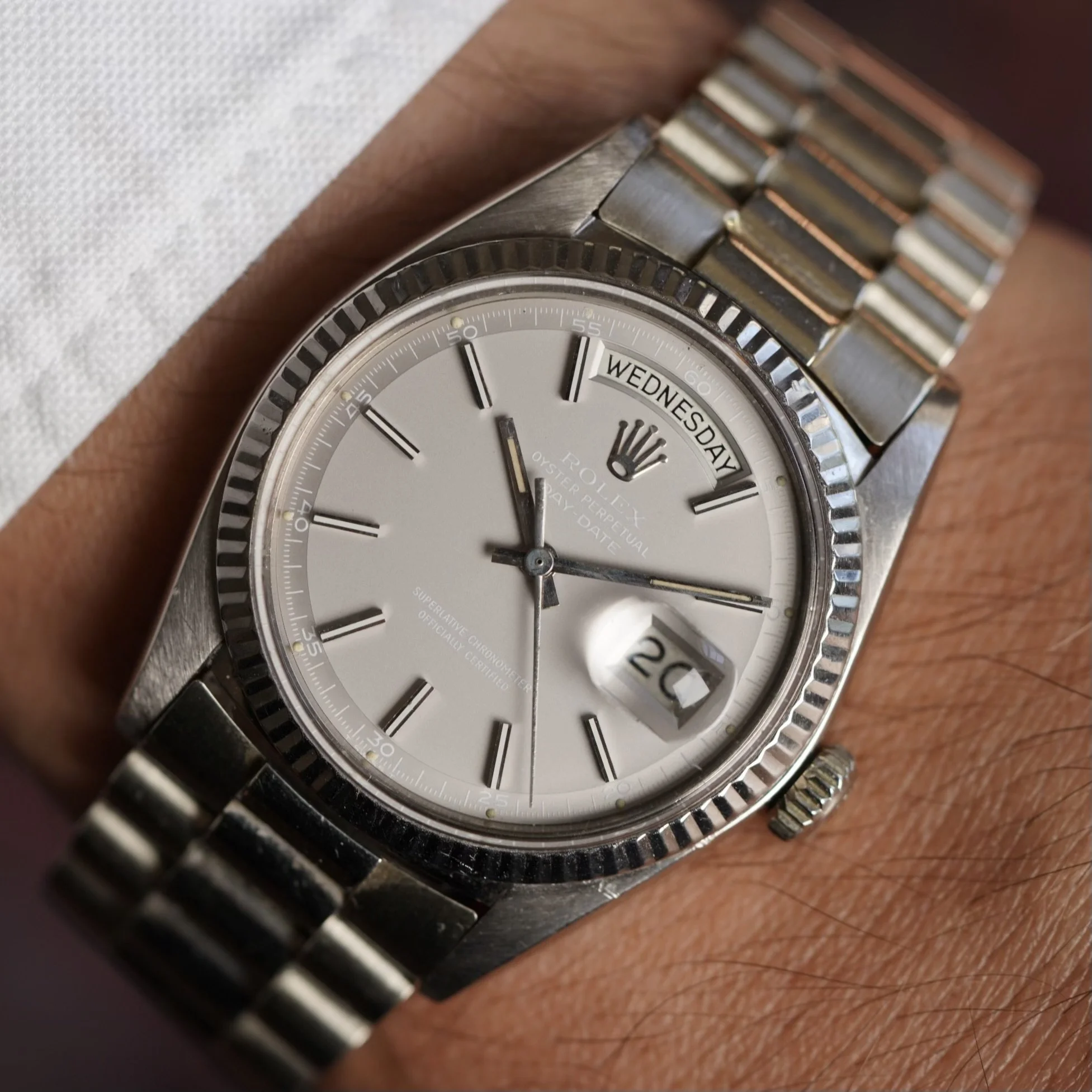 Rolex Ghost Dial Day-Date Reference 1803 in White Gold Full Set — Wind ...