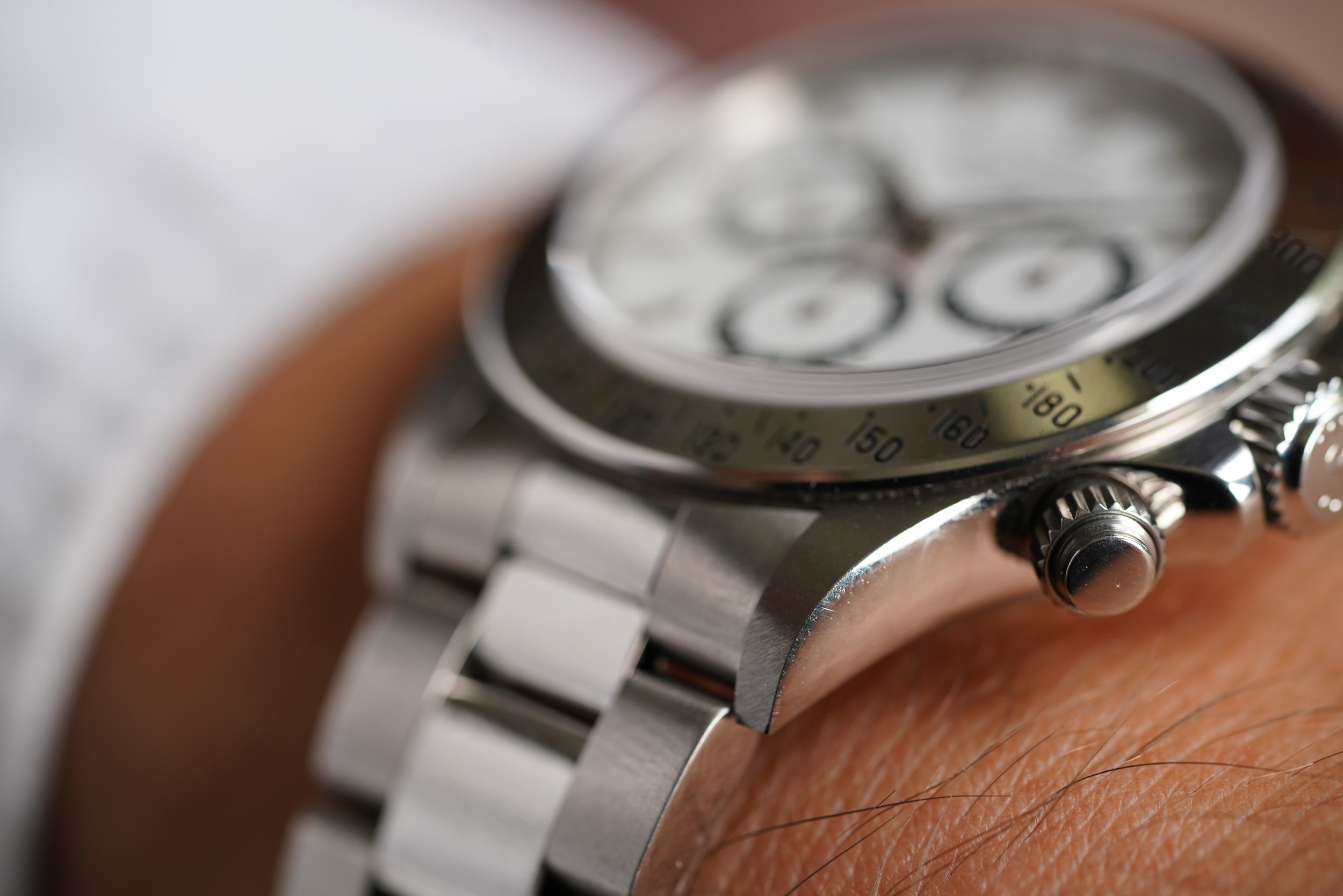 Rolex White Dial Zenith Daytona Reference 16520 Full Set Unpolished — Wind Vintage