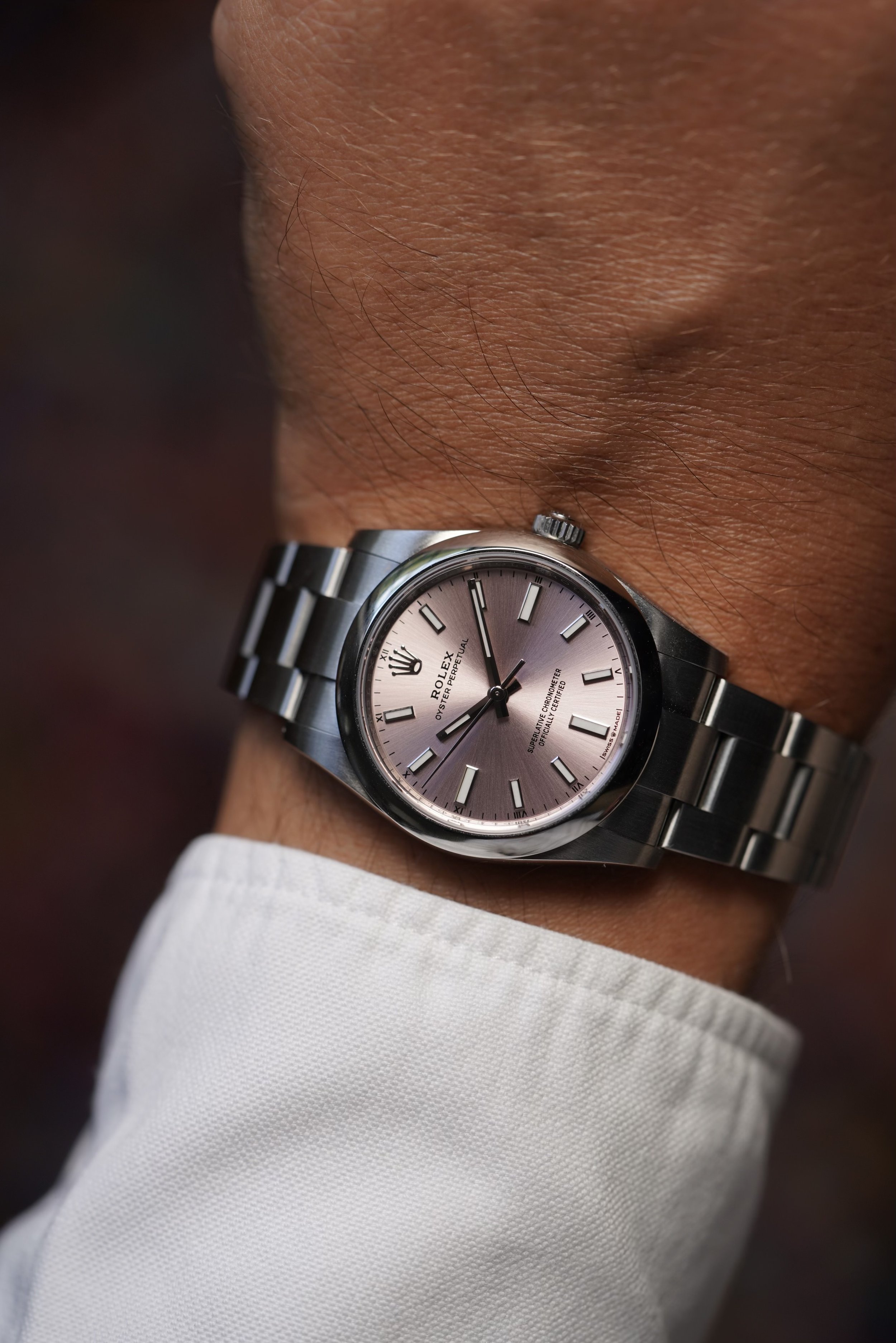 Rolex Pink Oyster Perpetual Reference 124200 Full Set Like New — Wind ...