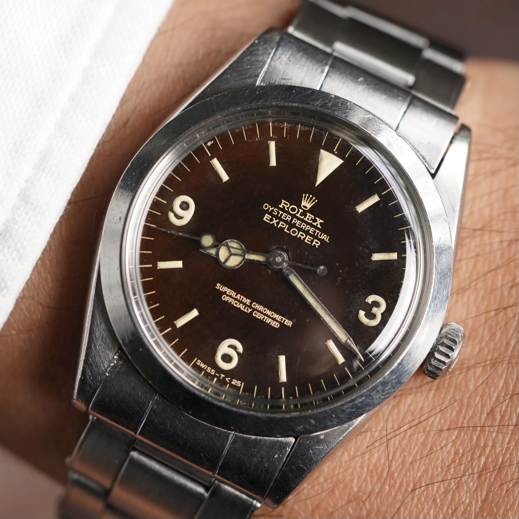 Rolex Explorer I Tropical Dial Reference 1016 Unpolished — Wind Vintage