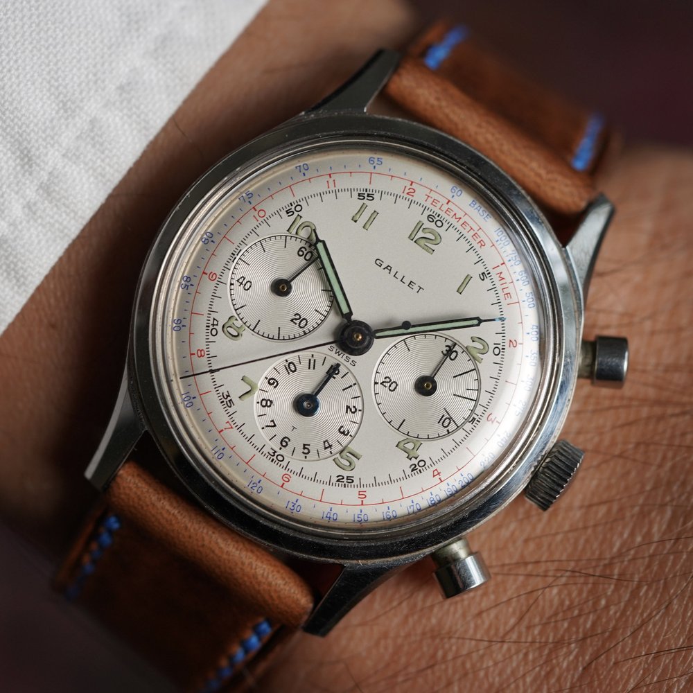 Gallet MultiChron 12 Luminous Dial Unpolished — Wind Vintage