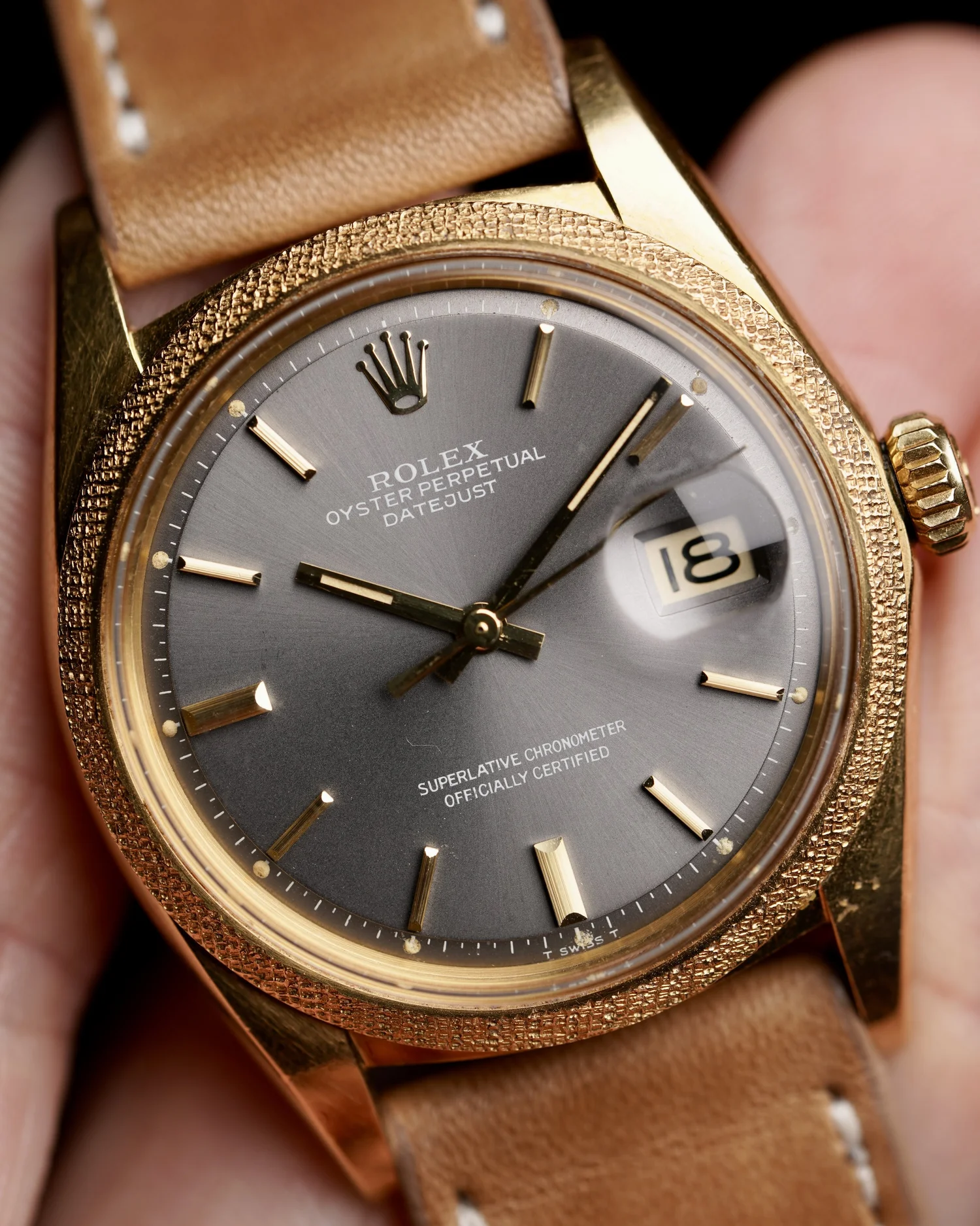 Rolex Datejust Morellis Finish Reference 1611 18k Yellow Gold Full Set ...