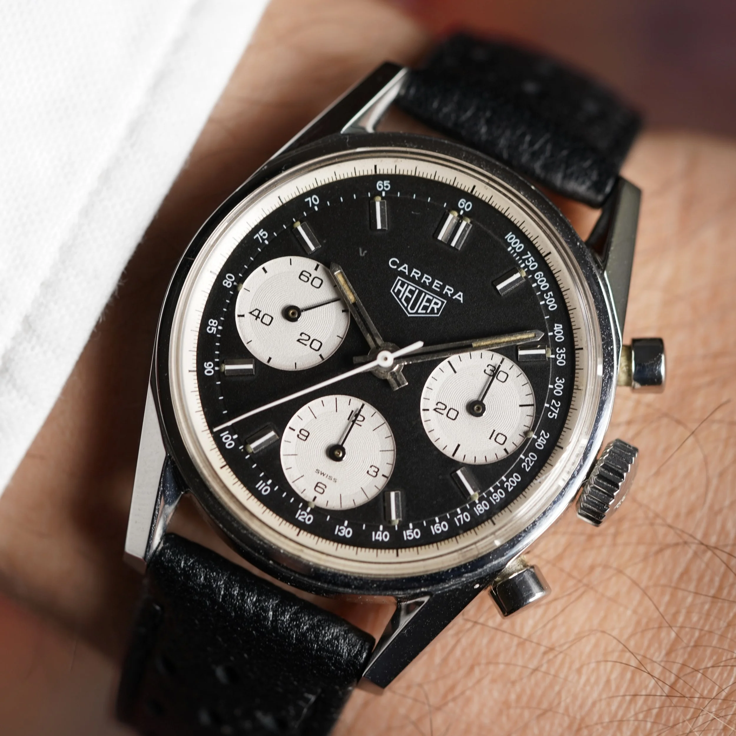 Heuer Carrera Inverse Panda Reference 2447NST w/ Service Papers — Wind ...