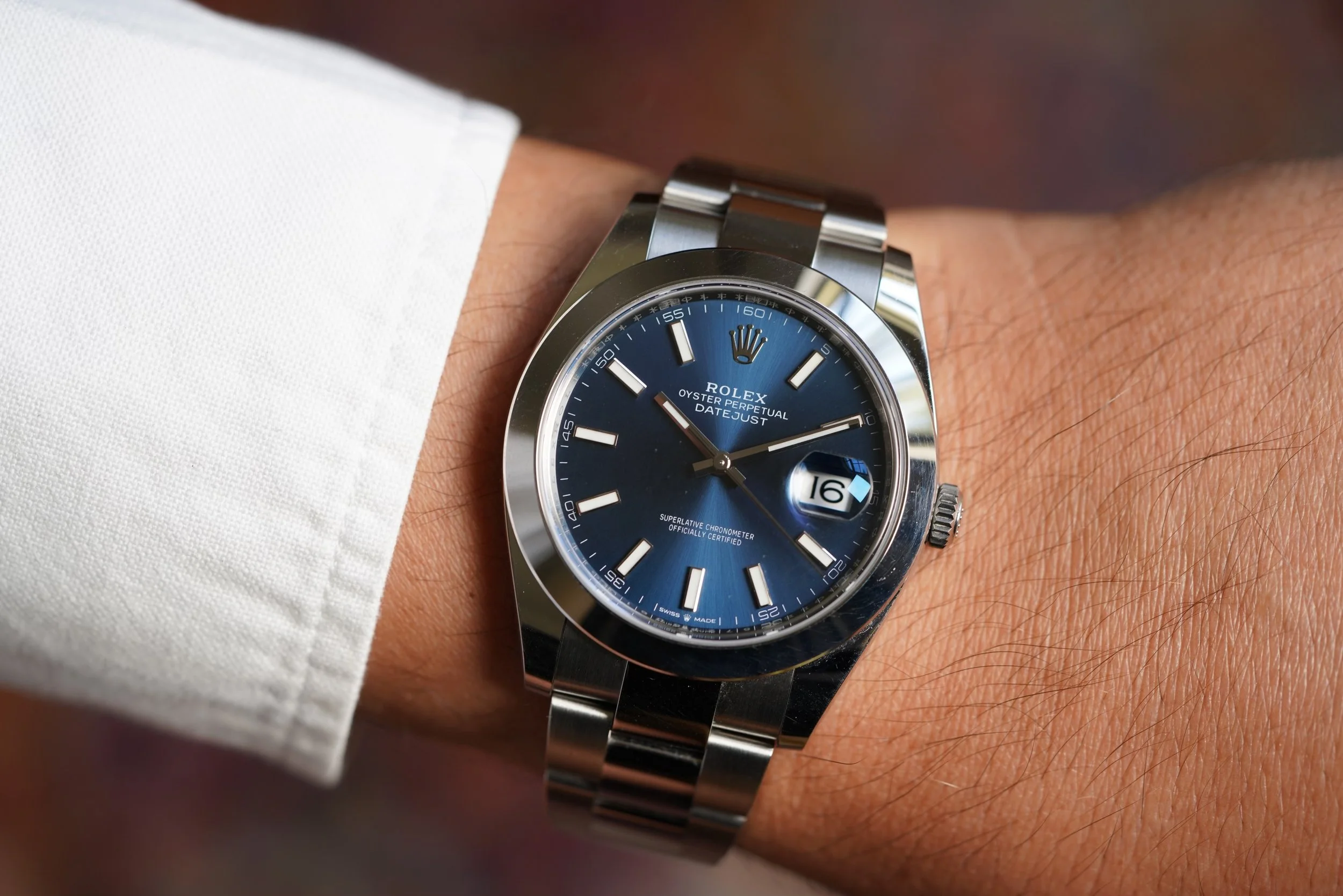 Rolex Datejust Blue Dial Reference 126300 Full Set Unpolished — Wind ...