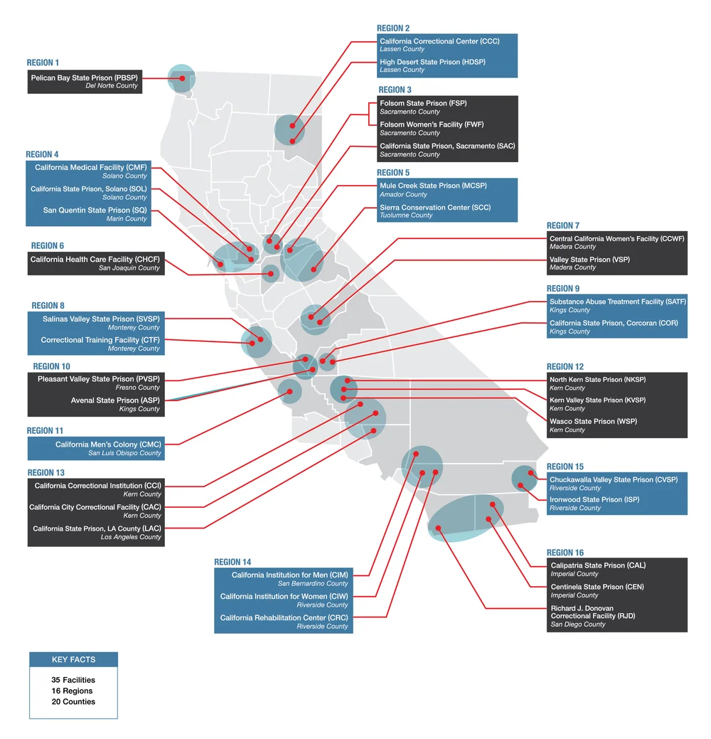 Facilities Map — California Arts in Corrections