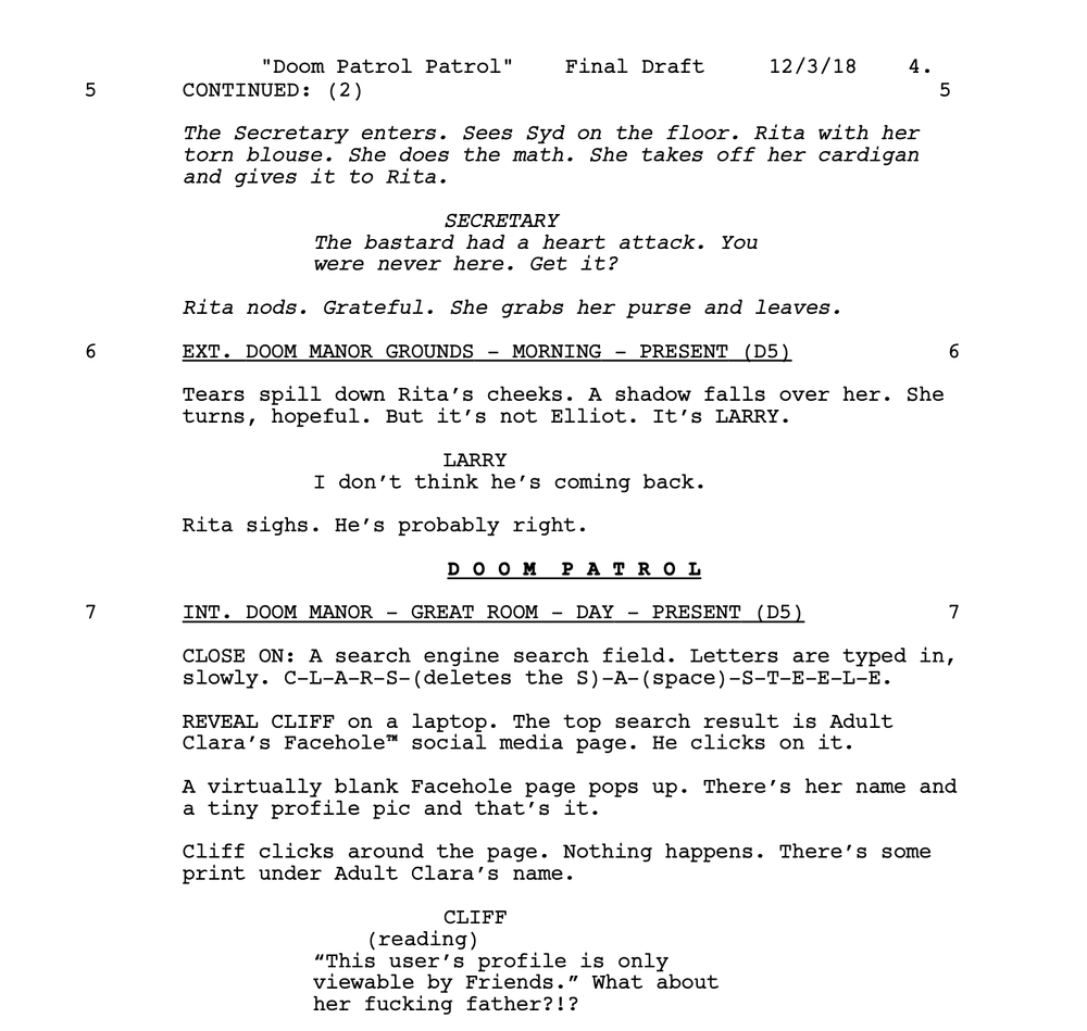 FORMATTING YOUR SPEC SCRIPT WHILE SOCIAL DISTANCING: A PRIMER, PART 13 ...