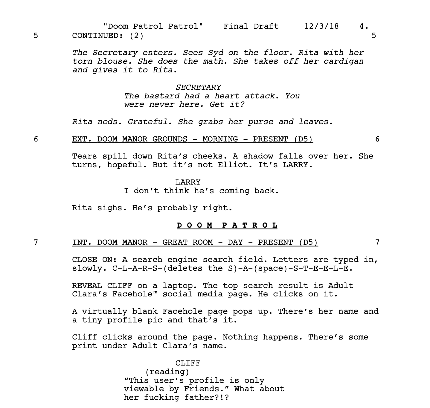 FORMATTING YOUR SPEC SCRIPT WHILE SOCIAL DISTANCING: A PRIMER, PART 13 ...