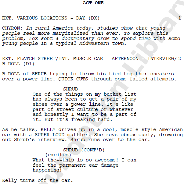 FORMATTING YOUR SPEC SCRIPT, A PRIMER: PART 22 — The Writers Guild ...