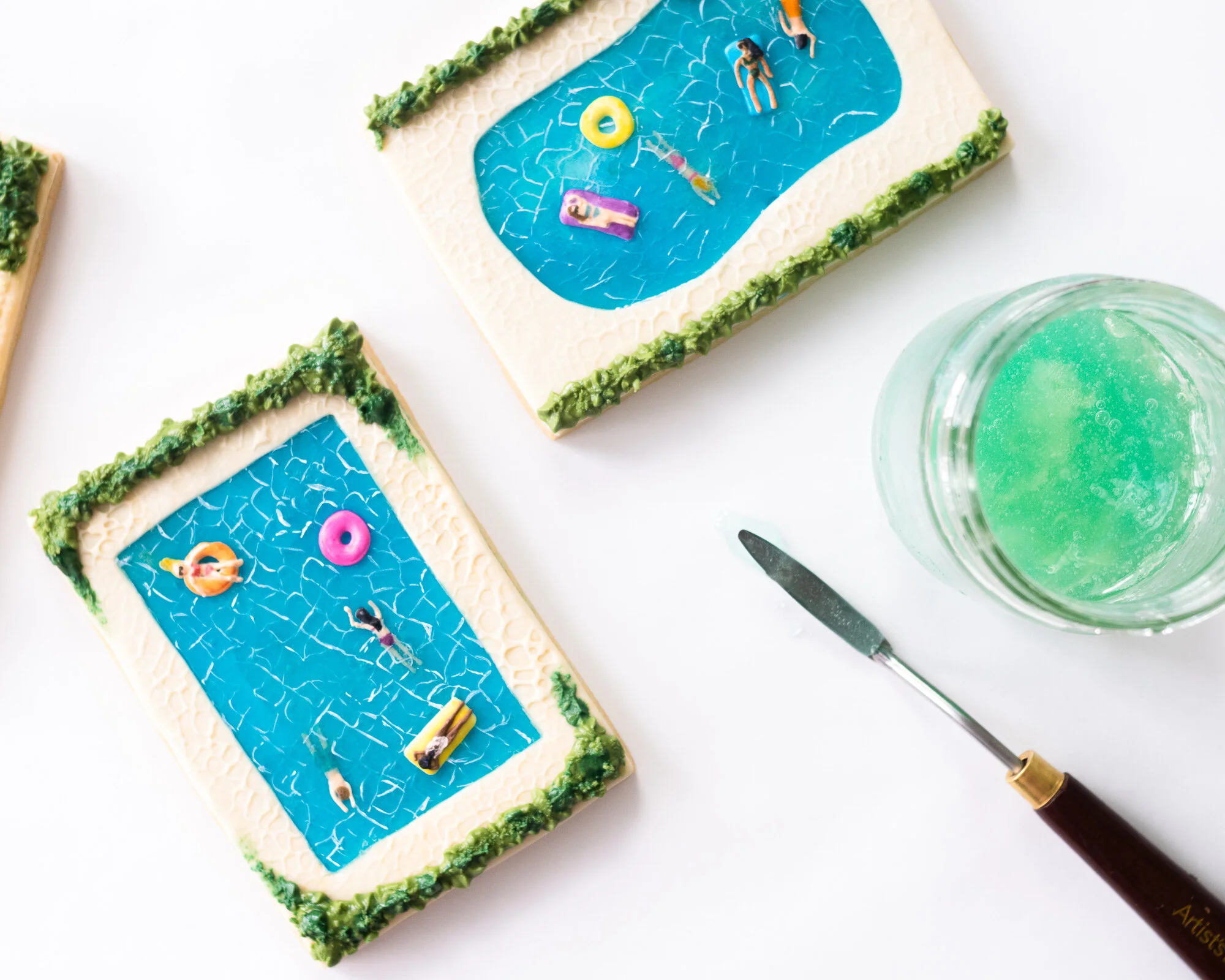 Aerial Pool Cookie Decorating Tutorial — Honey Blonde