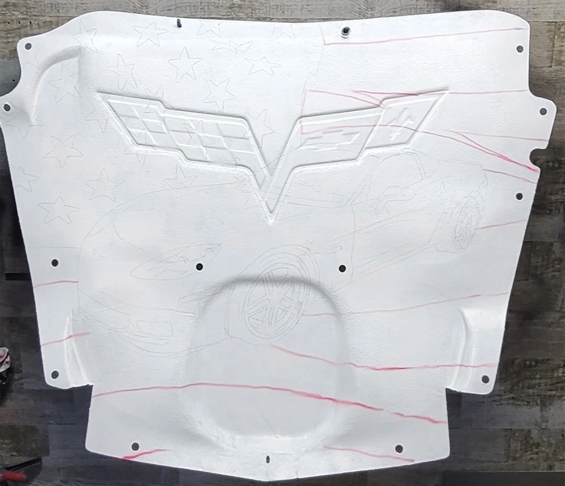 Blog Post: Customizing a C6 Corvette Hood Liner — Airbrushed Hood Liners