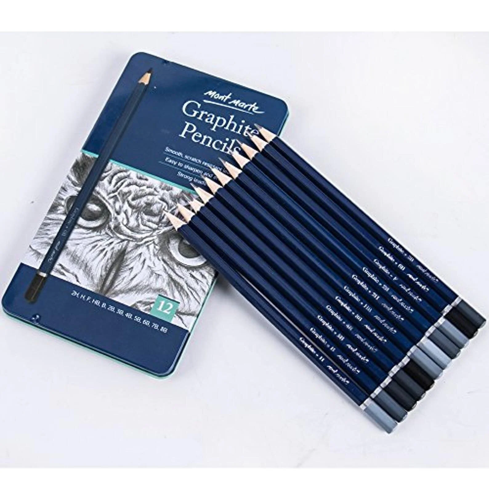 Mont Marte Graphite Pencils Signature 12pc. Tin — Maggiolly Art