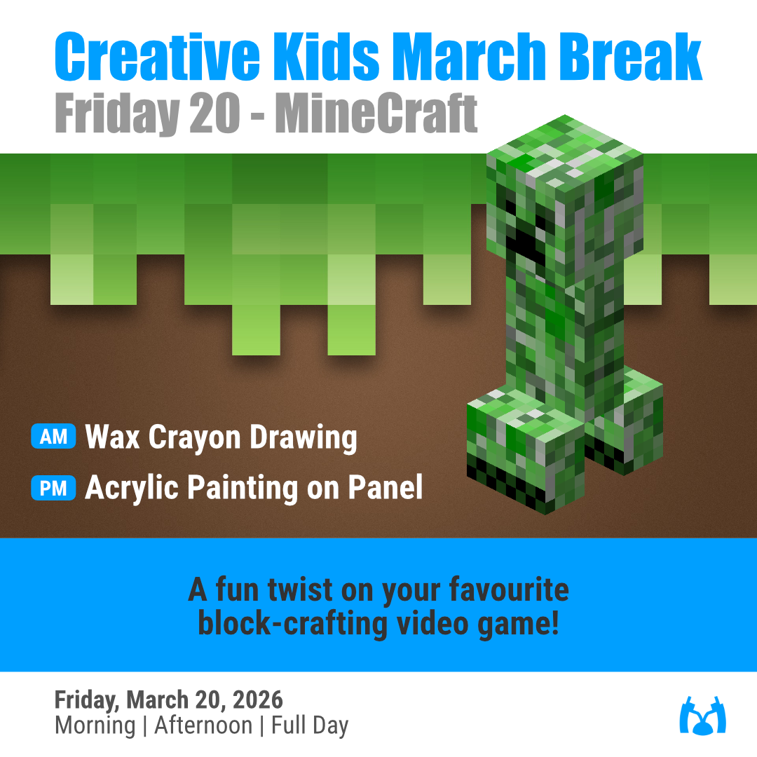 Creative Kids: Minecraft! - Friday, March 20, 2026 — Maggiolly Art