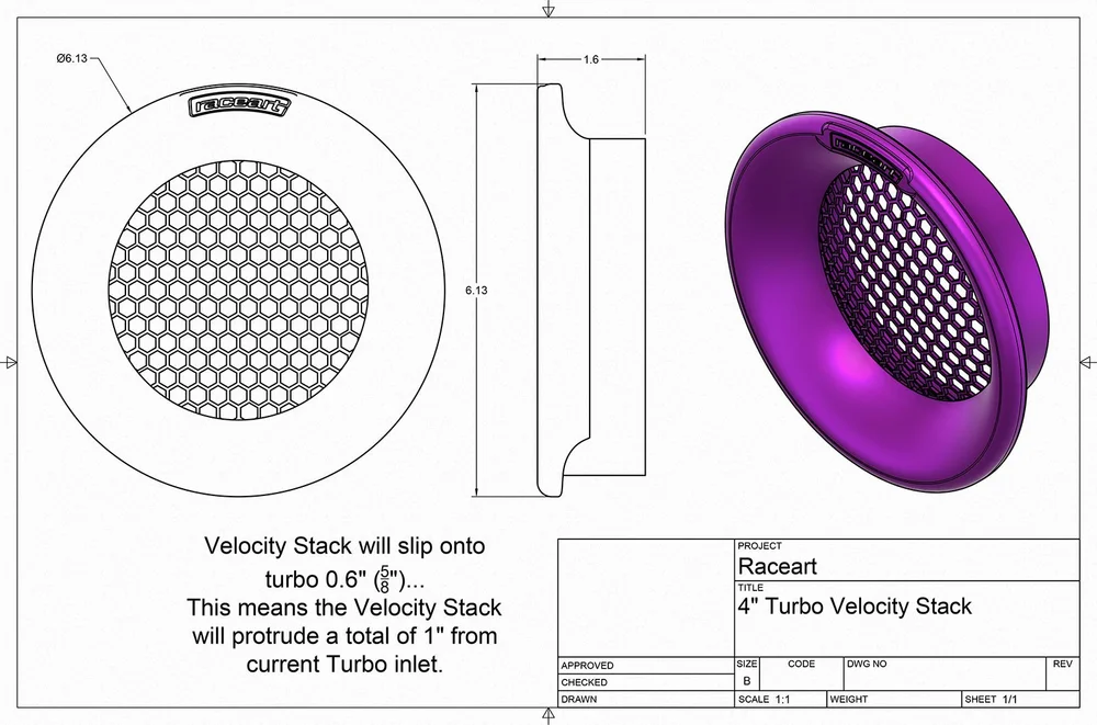 4" Turbo Velocity Stack — Raceart