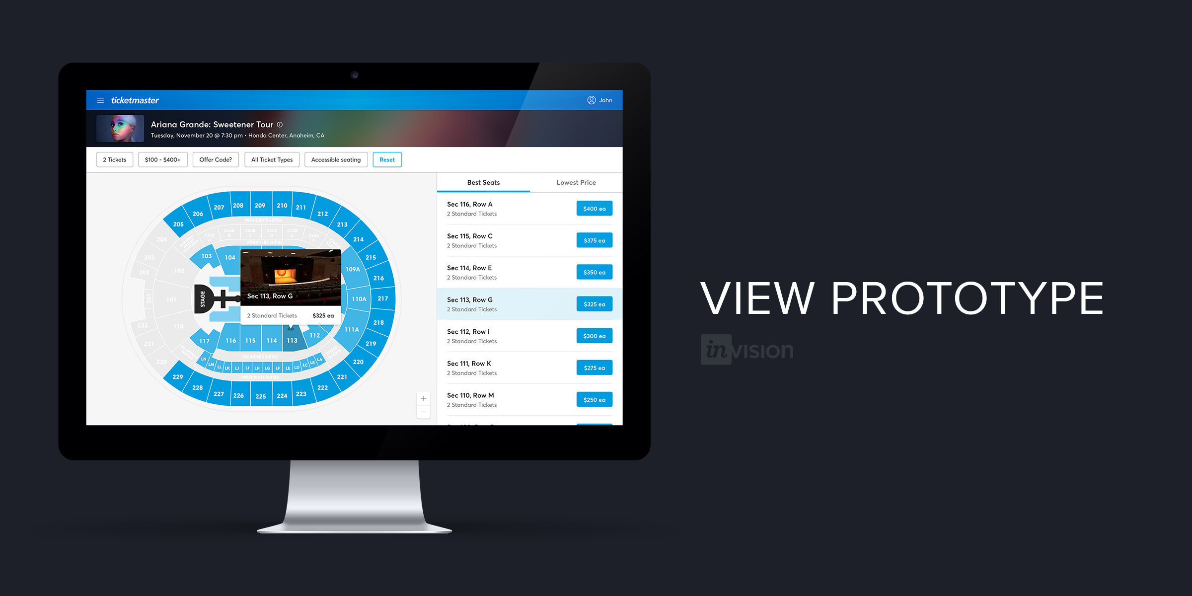 Ticketmaster Event Page — John Le, UI/UX & Product Designer