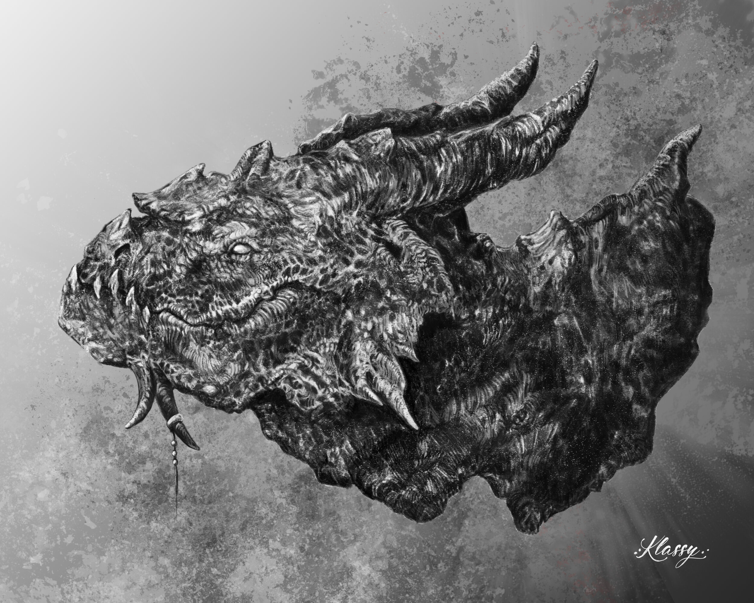 Tribal Dragon Head #1 By Artist Kayla Klassy — The SomethingPrettie Gallery